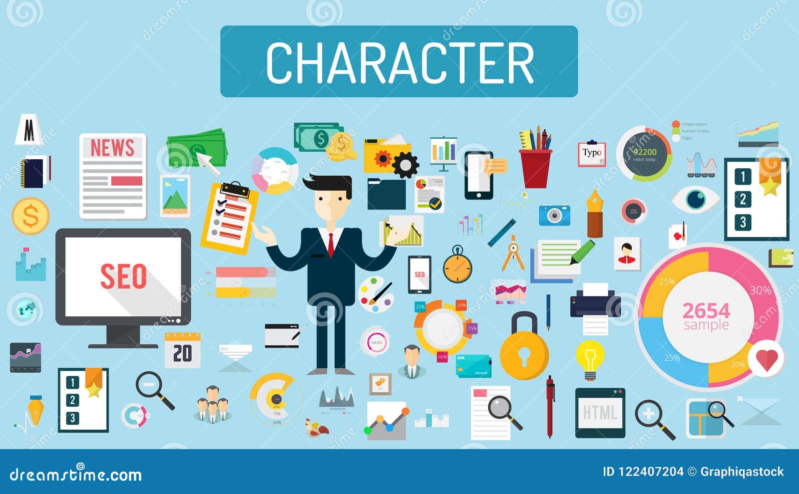 Character Typography Design Stock Vector - Illustration of information ...