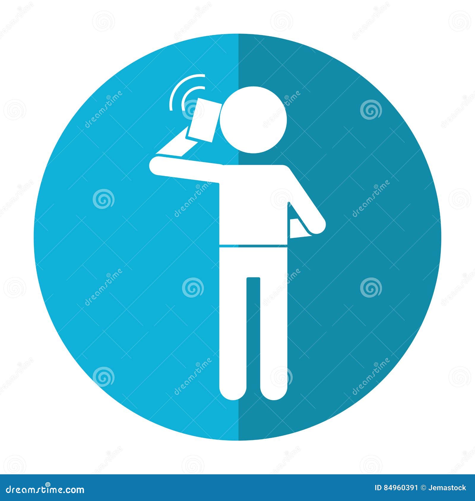 Character User Smartphone Talking Call Shadow Stock Vector ...