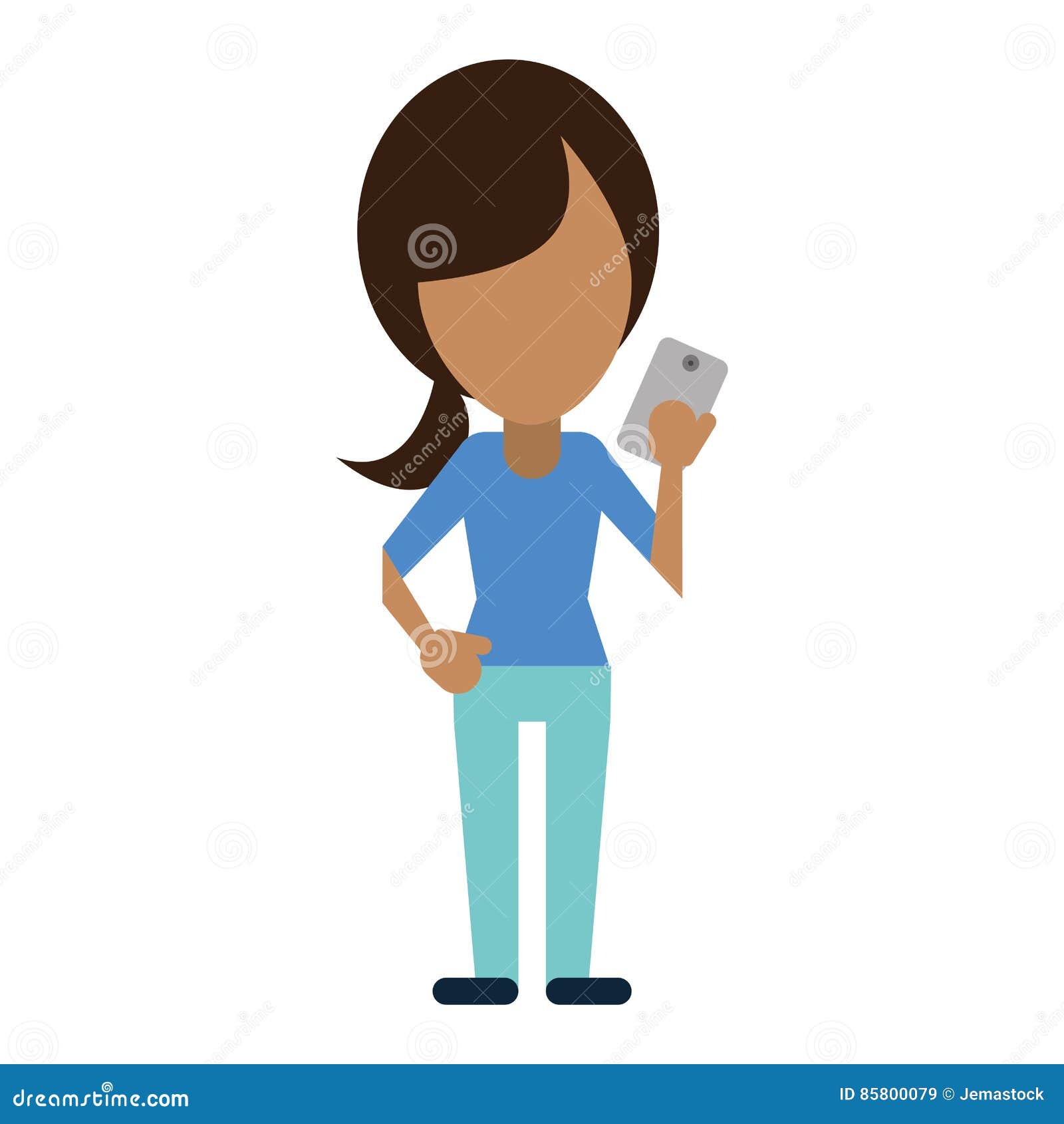 Character Using Smartphone Technology Stock Vector - Illustration of ...
