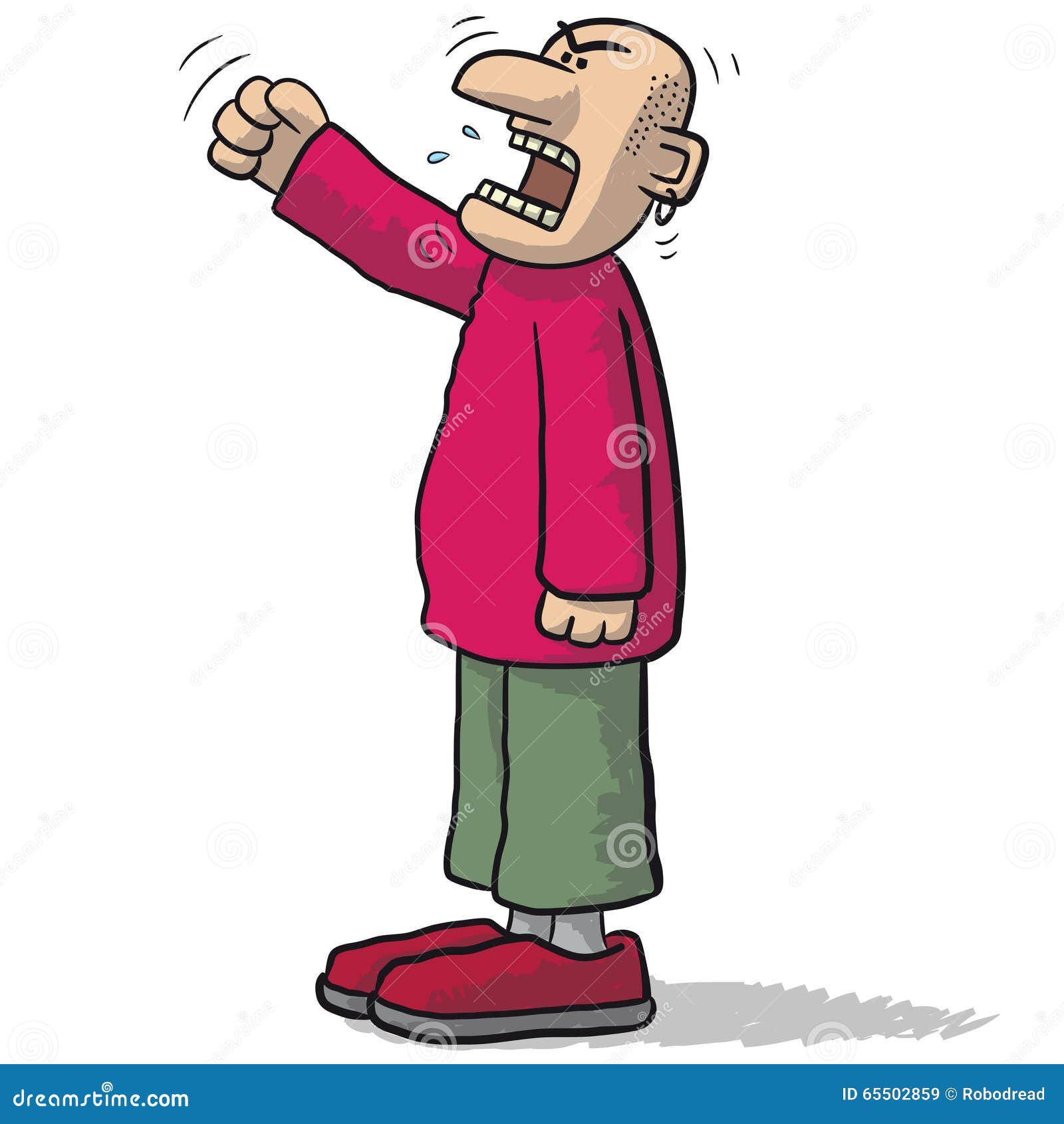 Character very angry stock vector. Illustration of fist - 65502859
