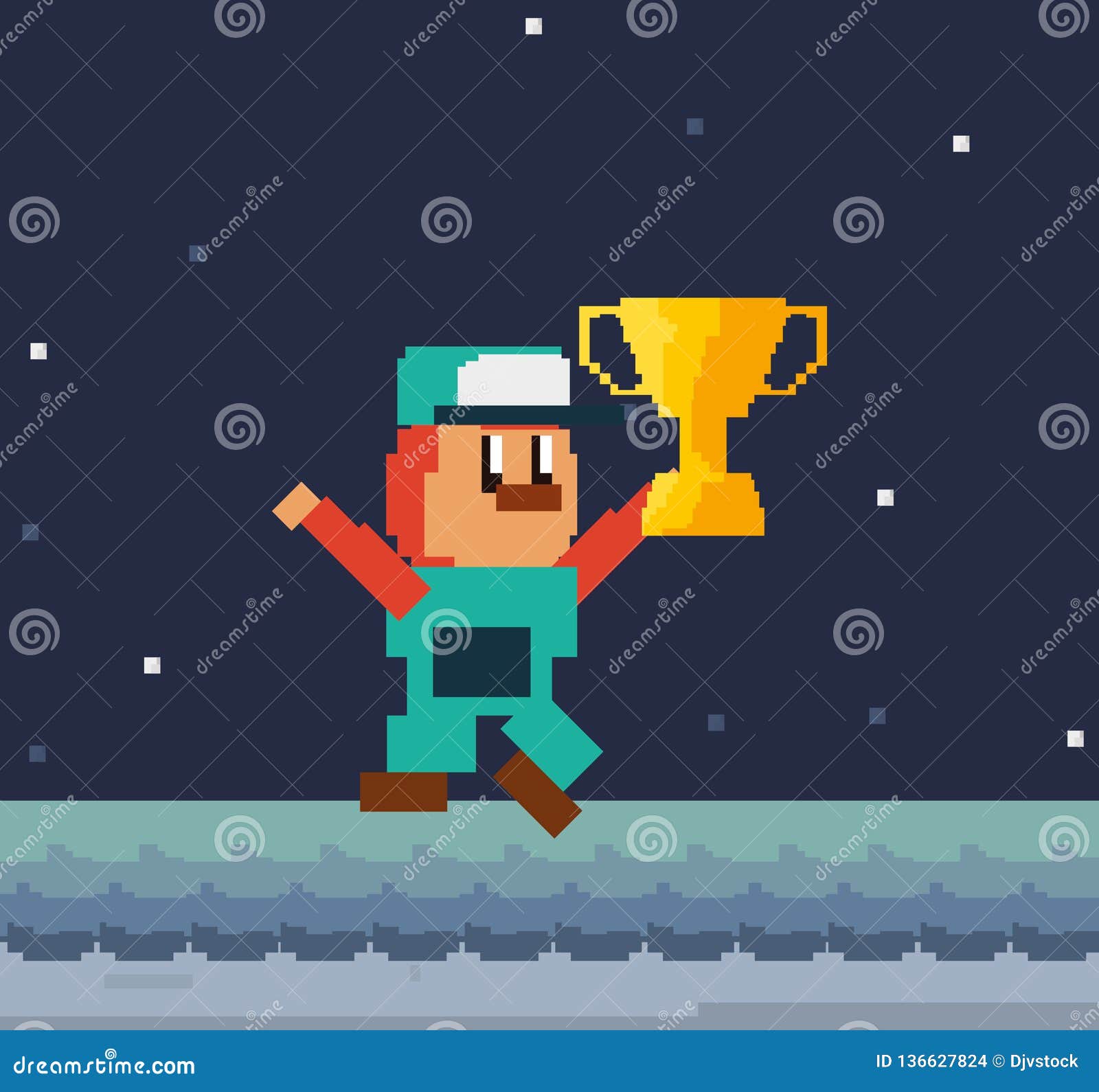 Character video game stock vector. Illustration of winner - 136627824