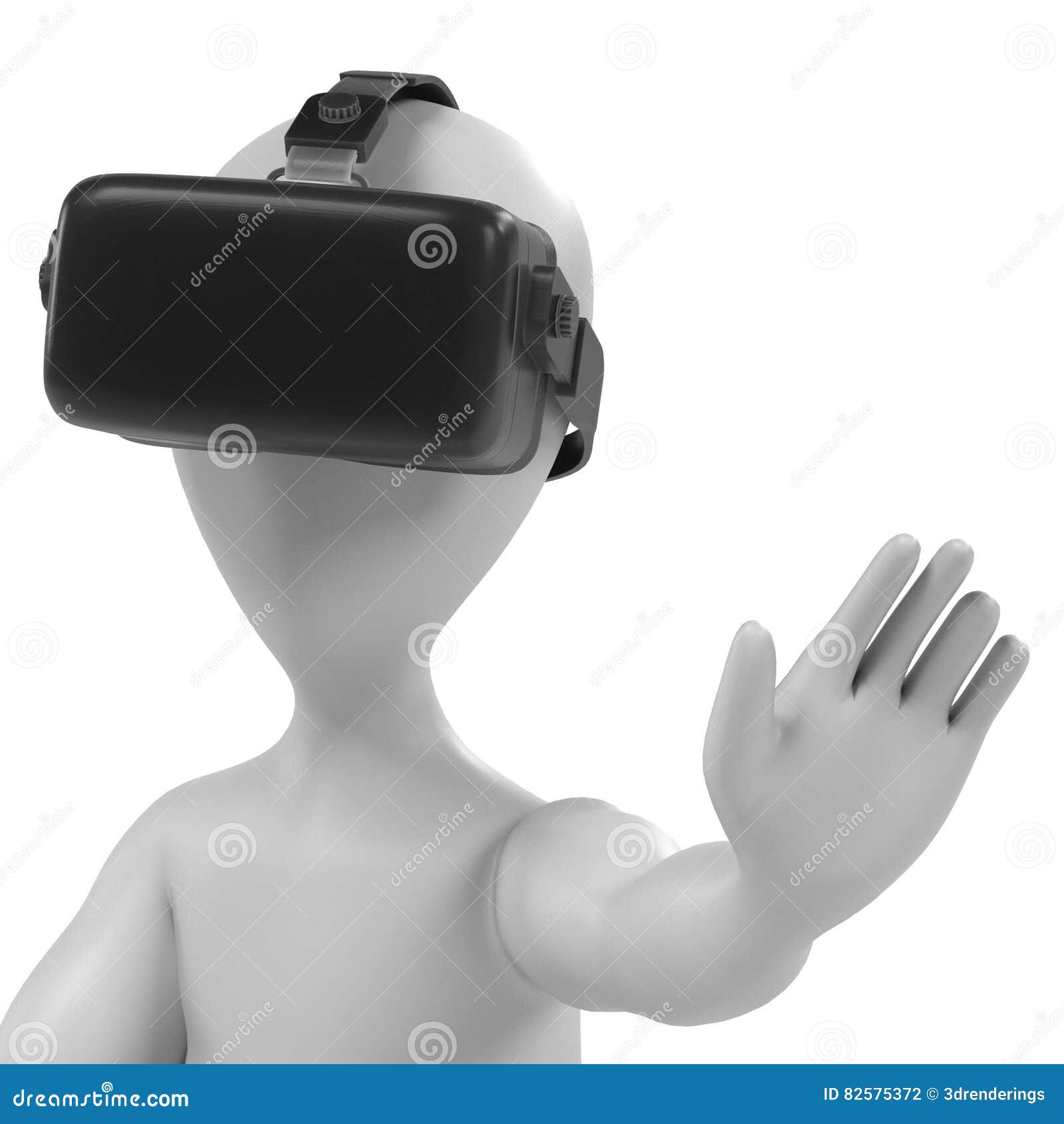Character with VR headset stock illustration. Illustration of play ...