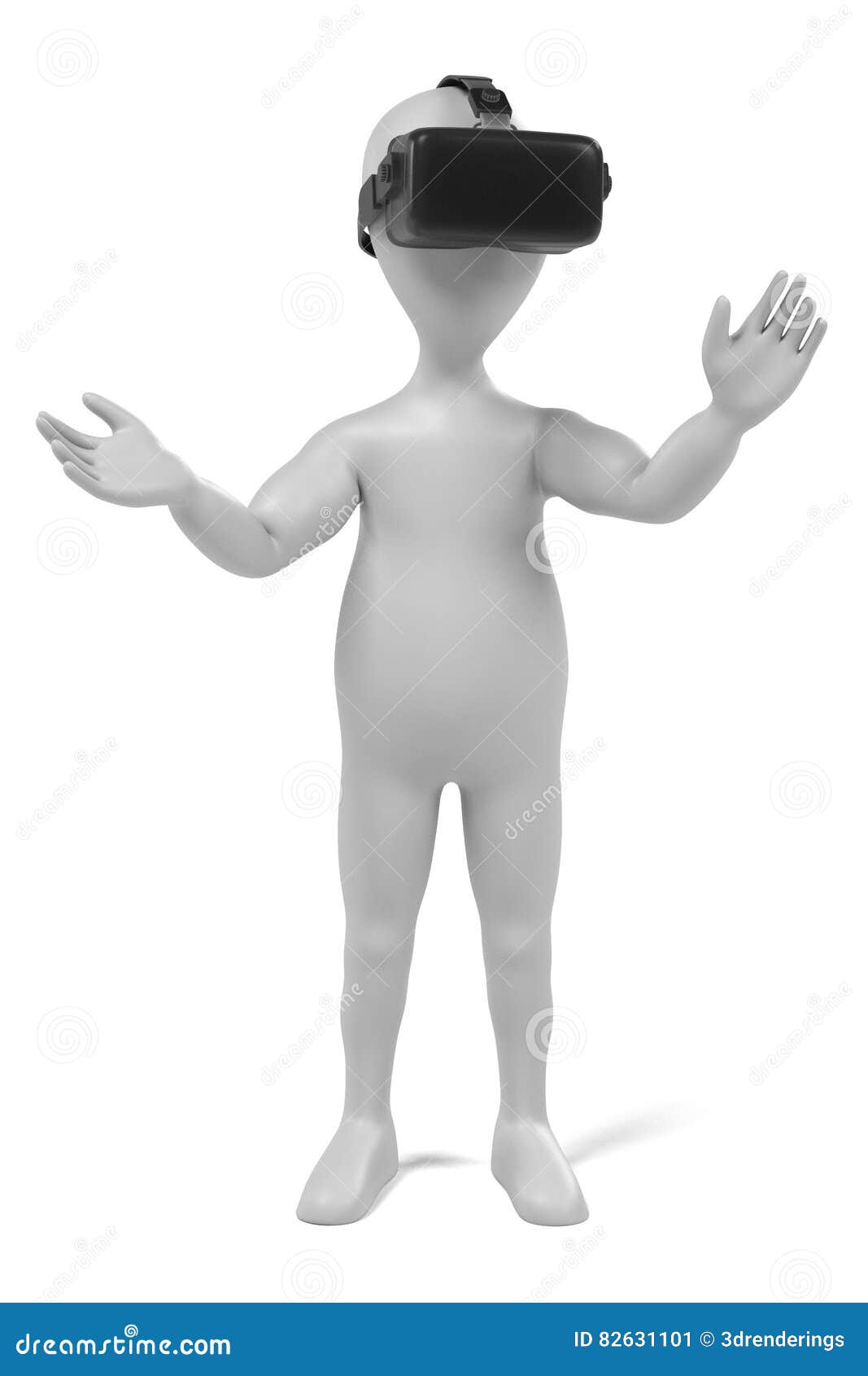 Character with VR headset stock illustration. Illustration of head ...