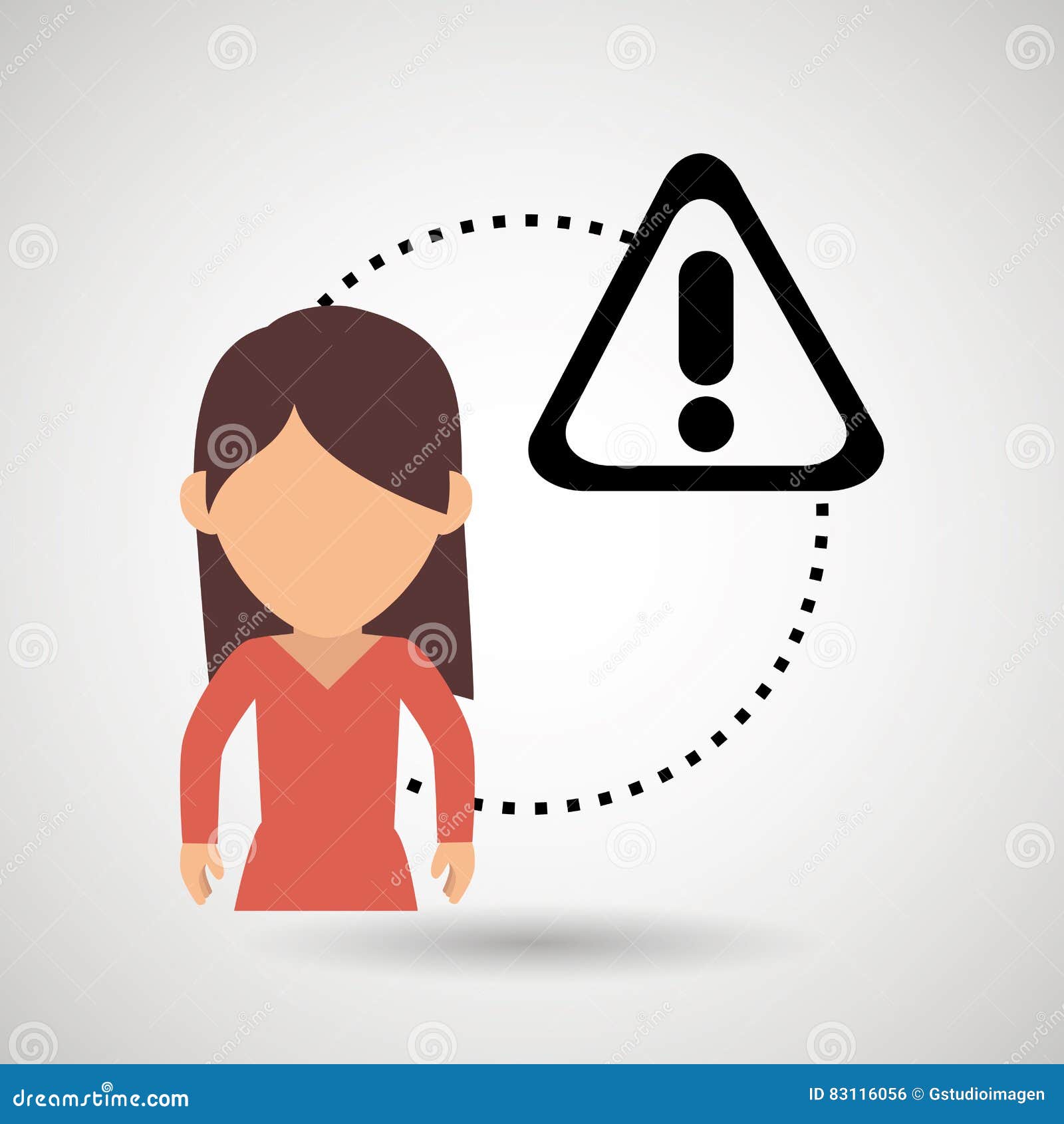Character Warning Secure Protection Stock Illustration - Illustration ...
