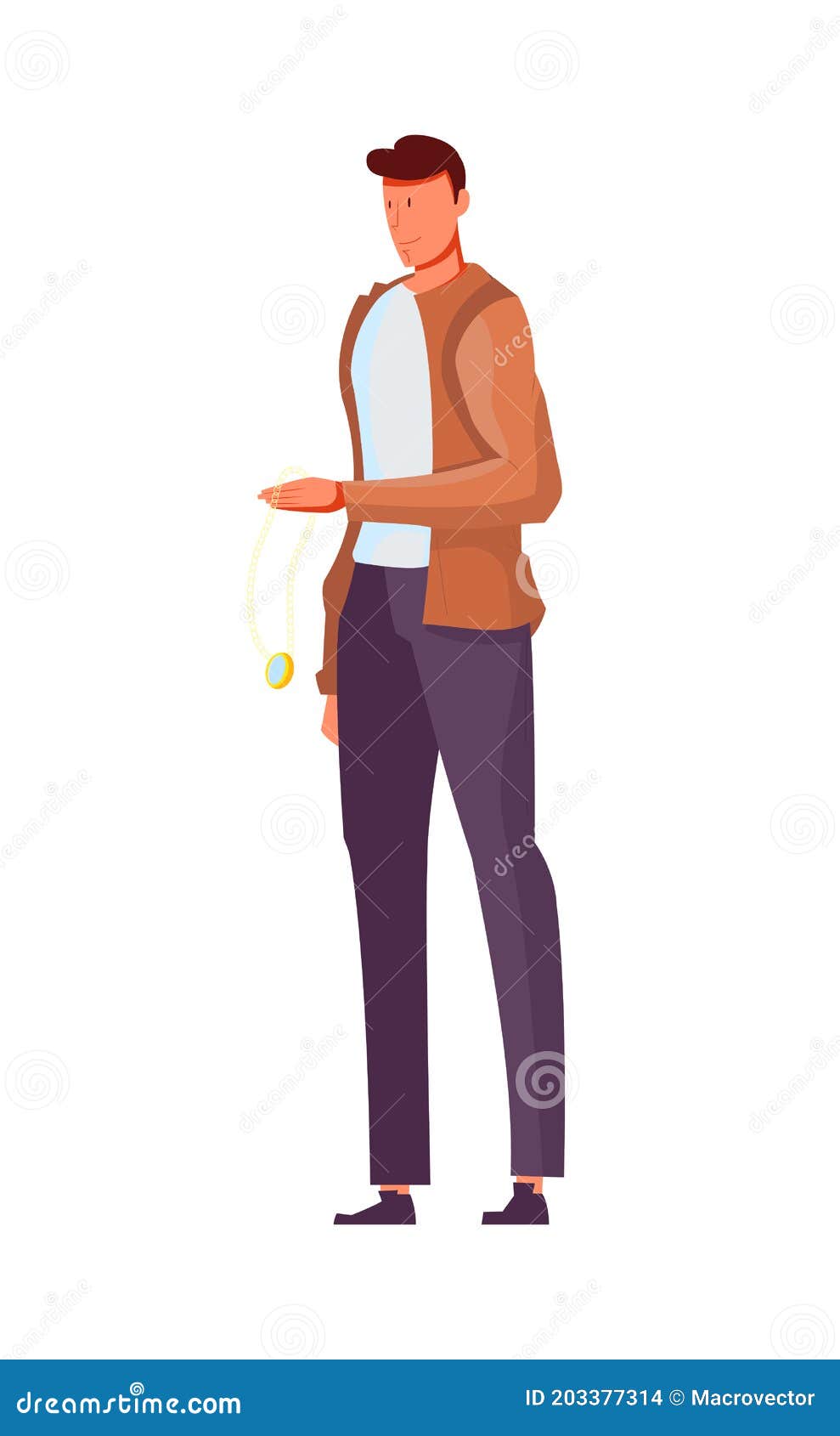 Character with Watch Icon stock vector. Illustration of human - 203377314
