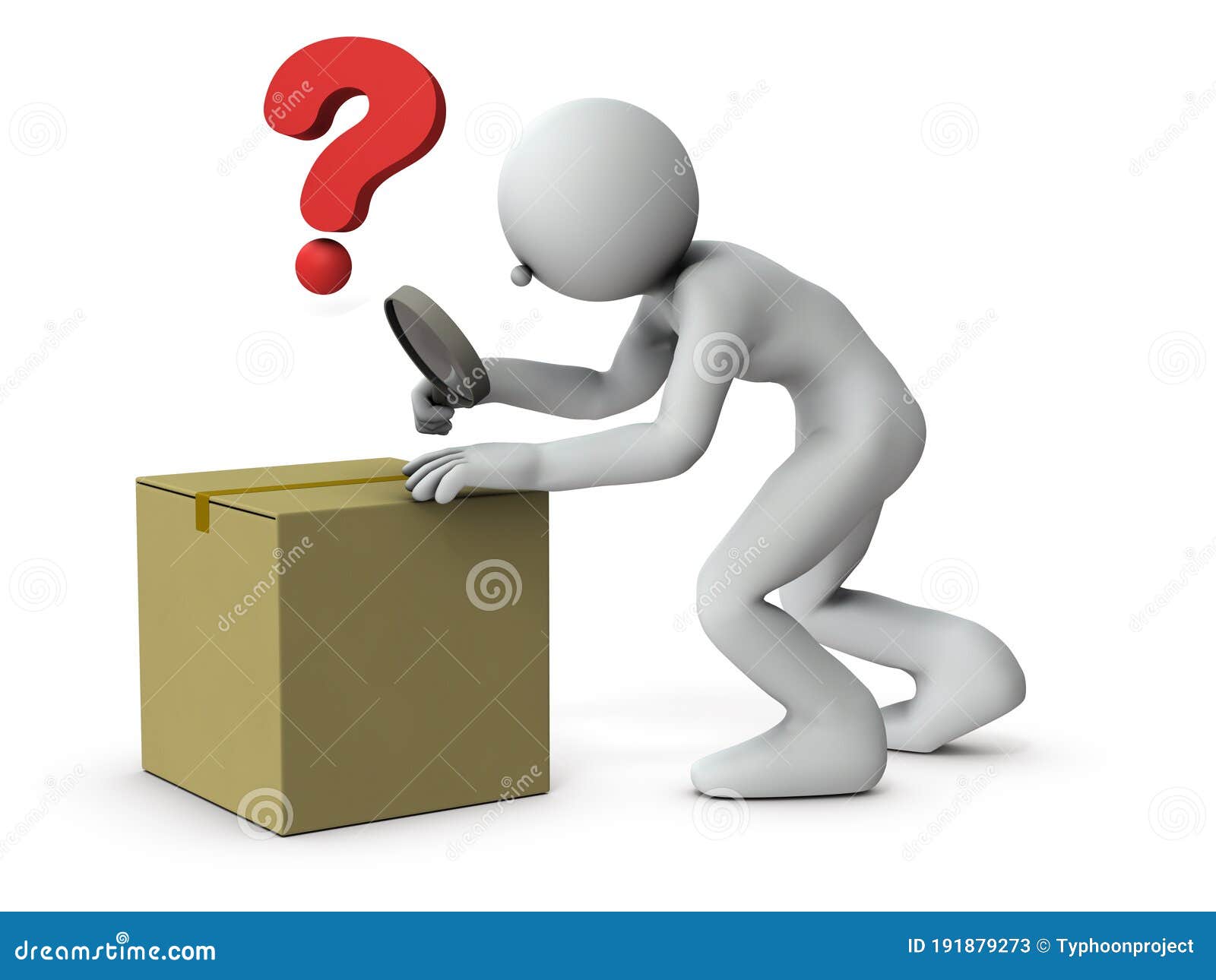 A Character Who Confirms Suspicious Objects. Stock Illustration ...