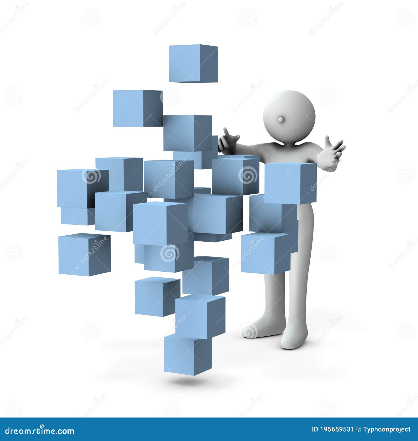 A Character Who Makes Decisions Based on Many Data and Elements. Stock ...