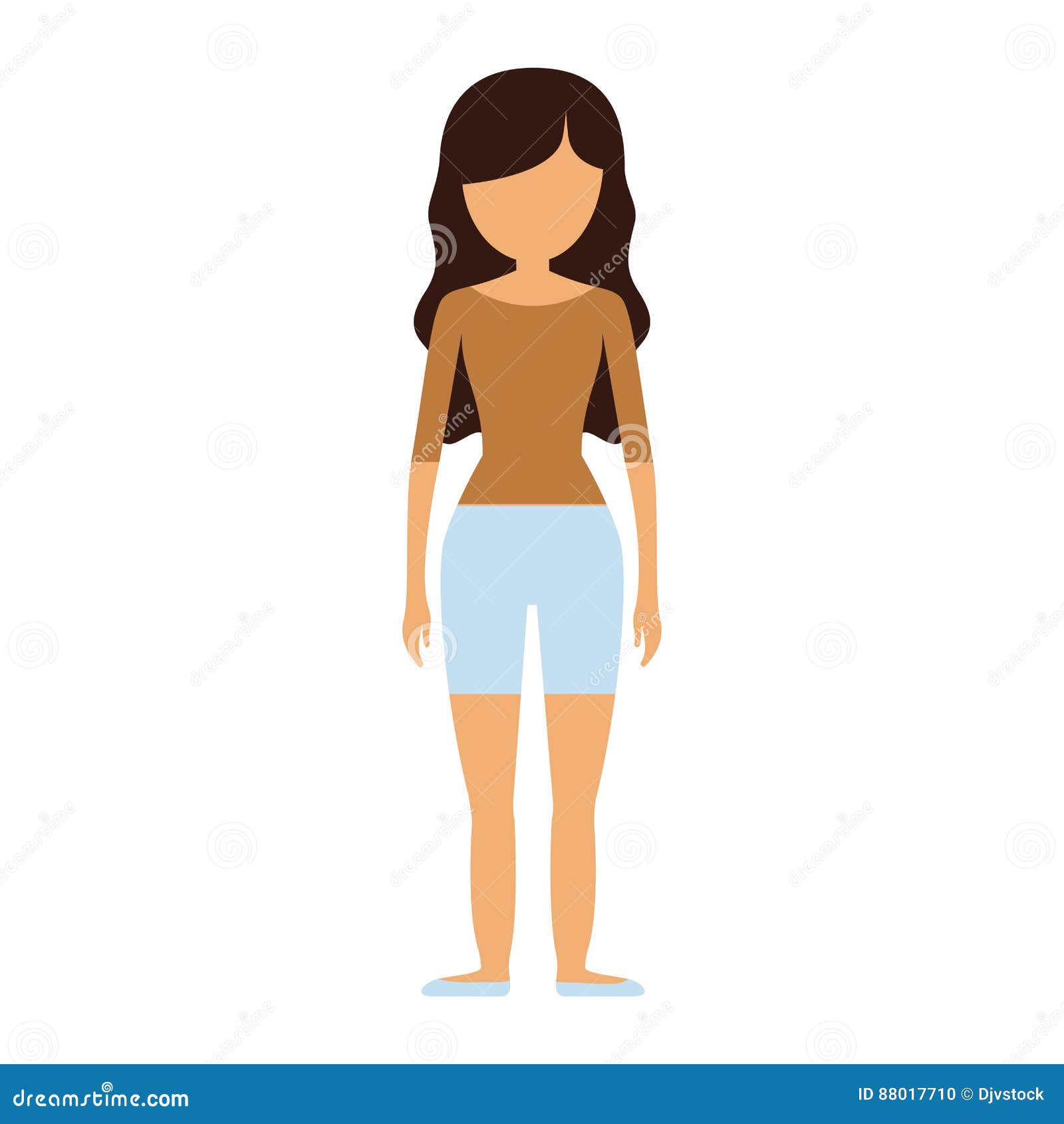 Character Woman Faceless Image Stock Illustration - Illustration of ...