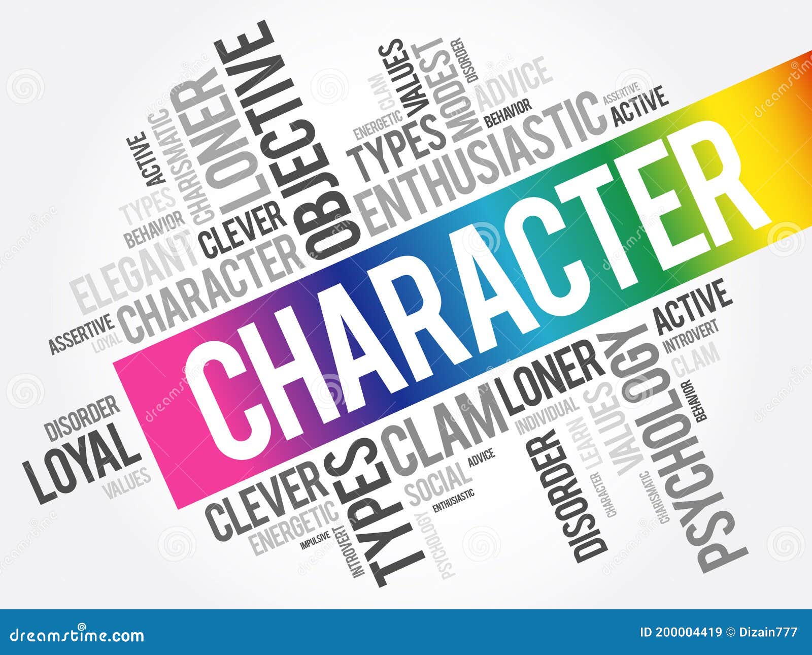 CHARACTER Word Cloud Collage Stock Illustration - Illustration of ...