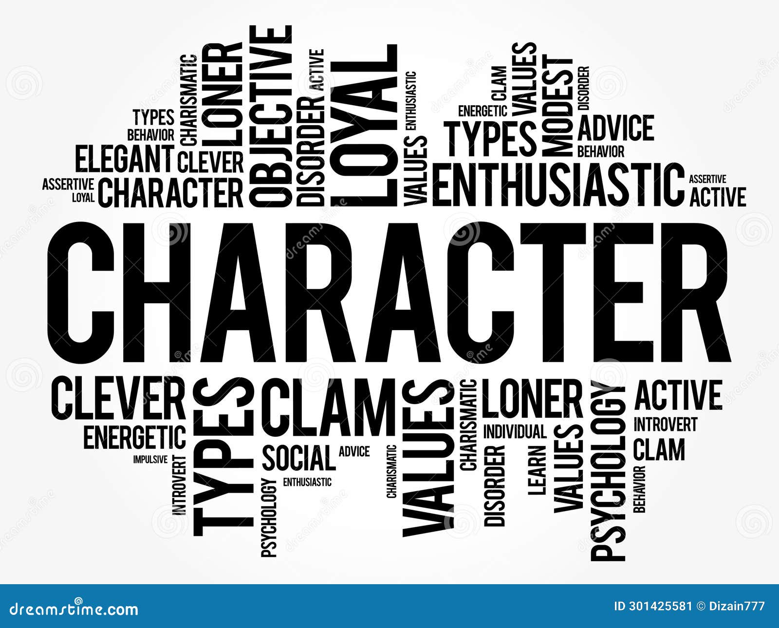 CHARACTER Word Cloud Collage, Concept Background Stock Illustration ...