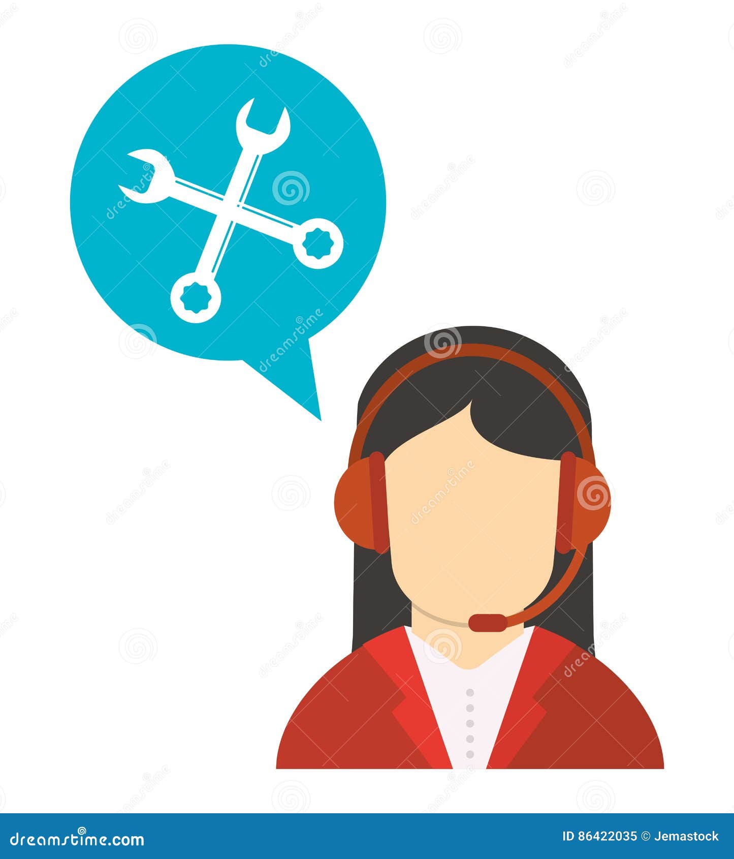Character Working Talk Call Center Stock Vector - Illustration of ...