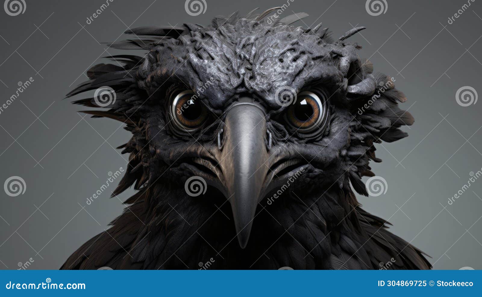 Characterful Crow Head: 3d Rendering in Cryengine Style Stock ...