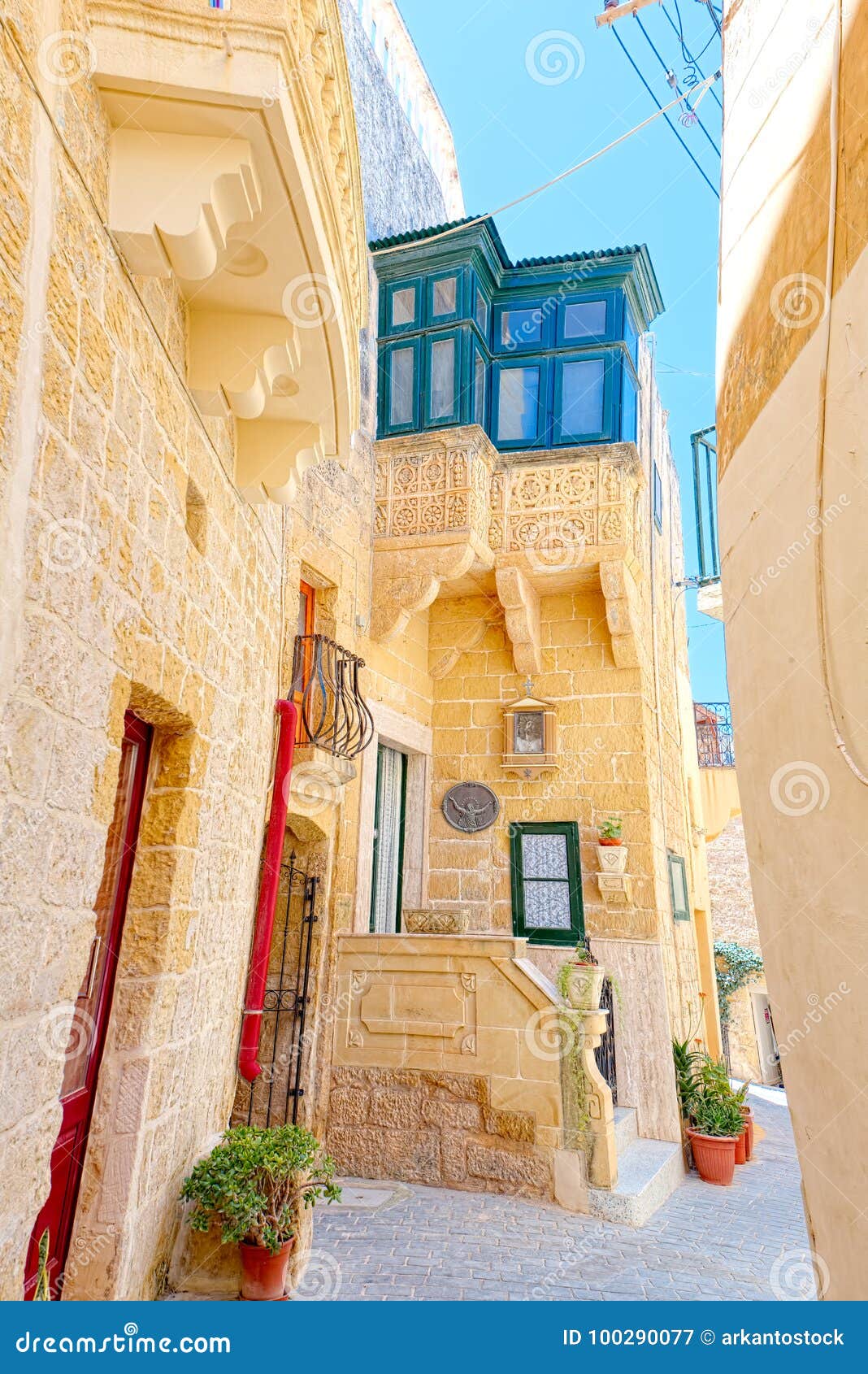 Characteristic Alley of Ir-Rabat, Gozo, Malta Stock Image - Image of ...
