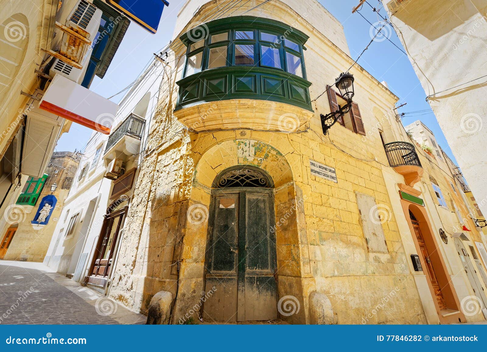 Characteristic Alley of Ir-Rabat, Gozo, Malta Stock Photo - Image of ...