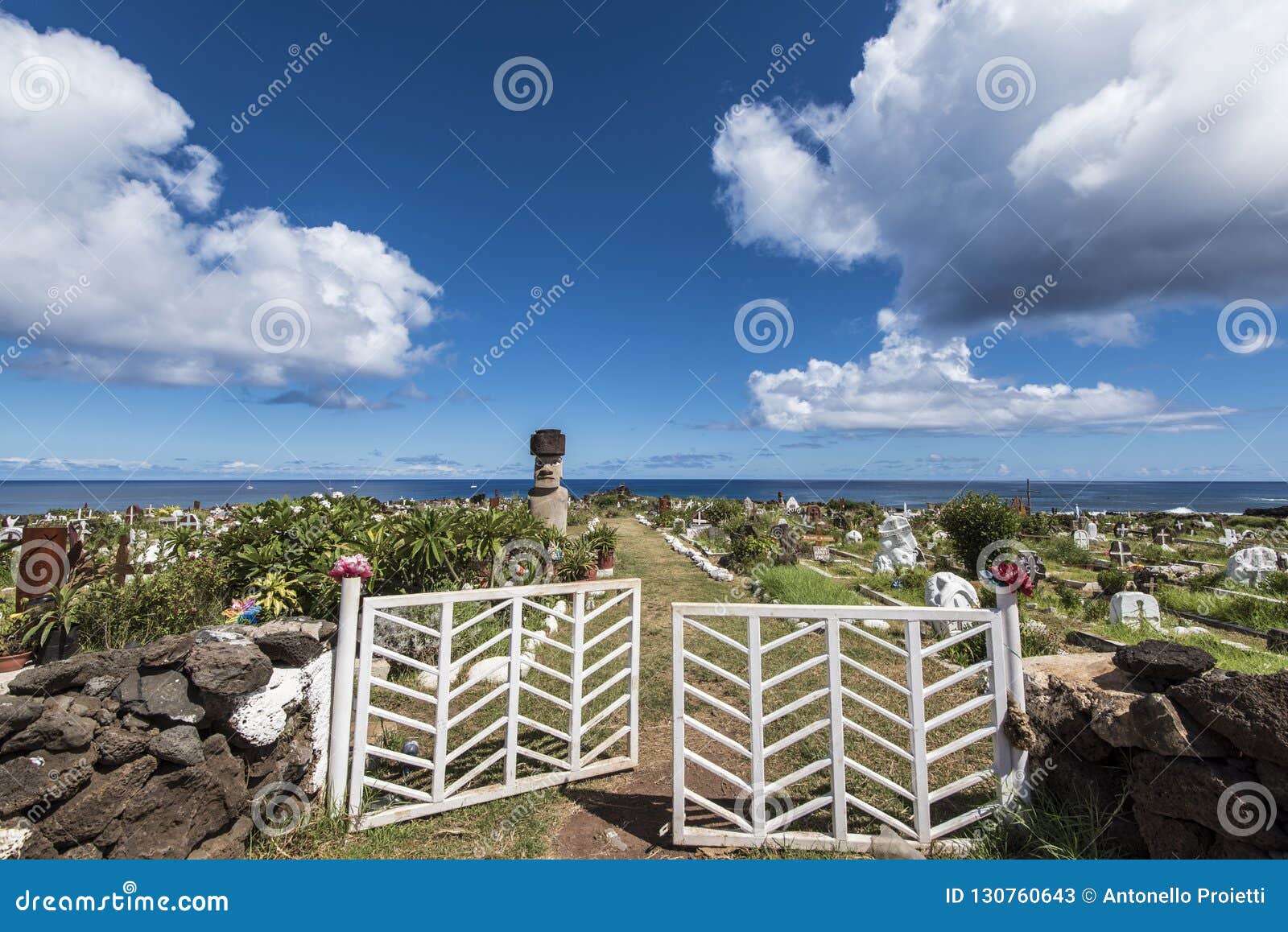 The Characteristic Cemetery of Hanga Roa Stock Image - Image of lined ...