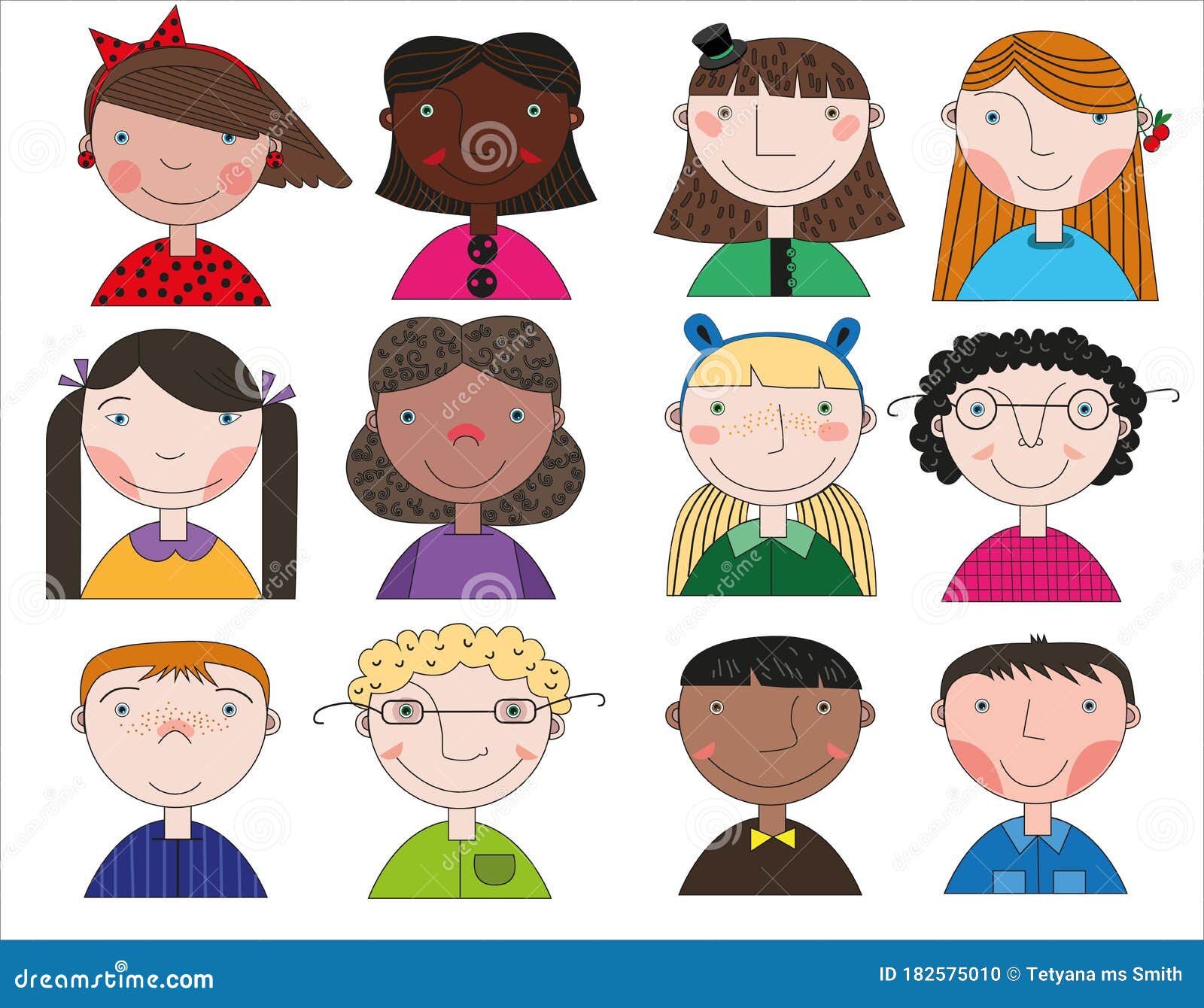 Characteristic Children`s Faces of Different Nationalities Stock Vector ... Characteristic Children`s Faces of Different Nationalities Stock Vector ...