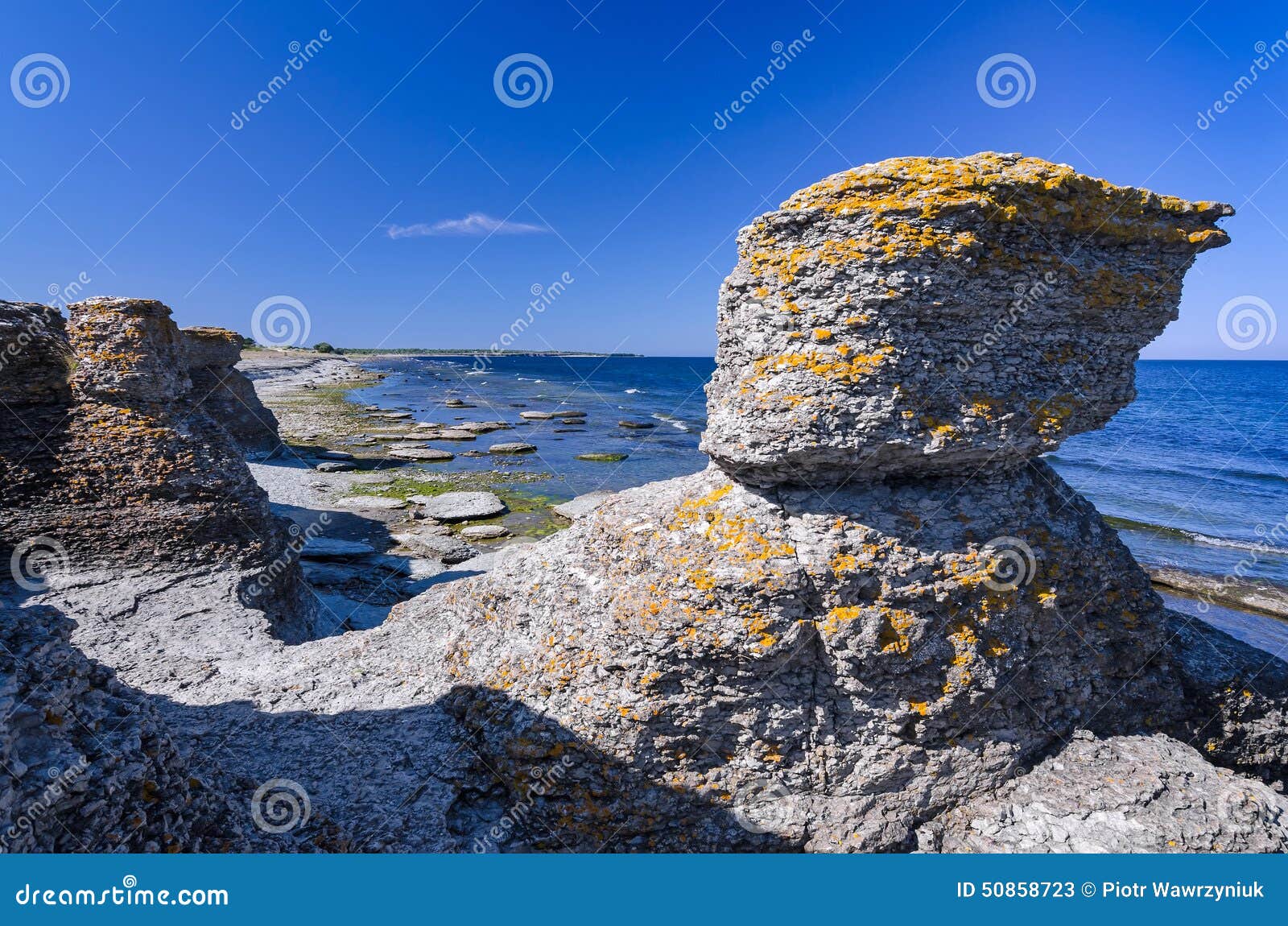 Characteristic Cliffs on Oland Island Stock Image - Image of ...