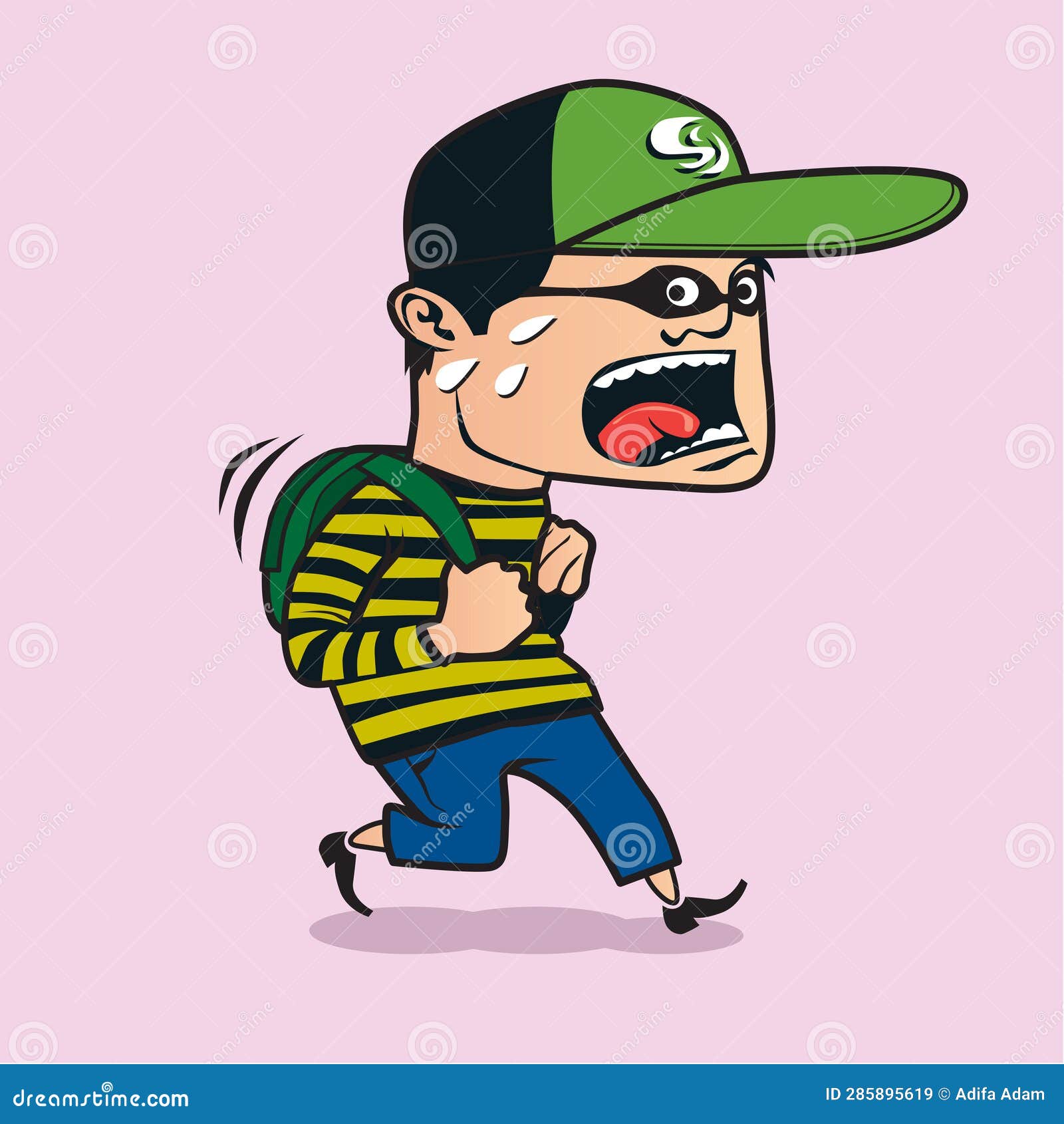 Funny Characters - Running Man. Humorous Cartoon Character Expressing ...