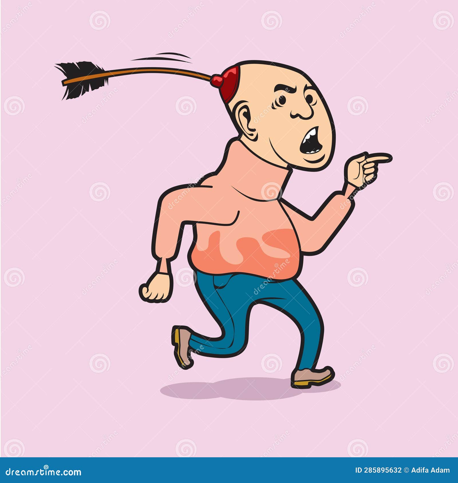 Funny Characters - Man with Arrow in Head. a Cheerful and Amusing ...