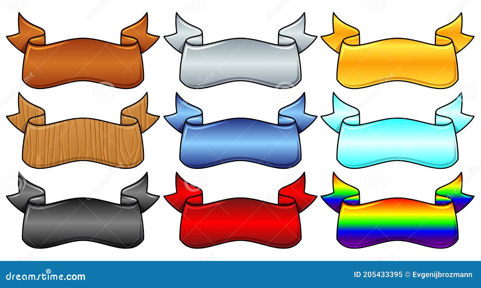 Pack of Different Ribbons, Blank with Copy Space for Text. Various ...