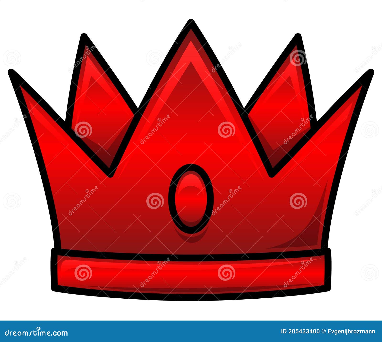 Bloody Red Ruby Crown Illustration. Cartoon Style Image. Royal Symbol ...