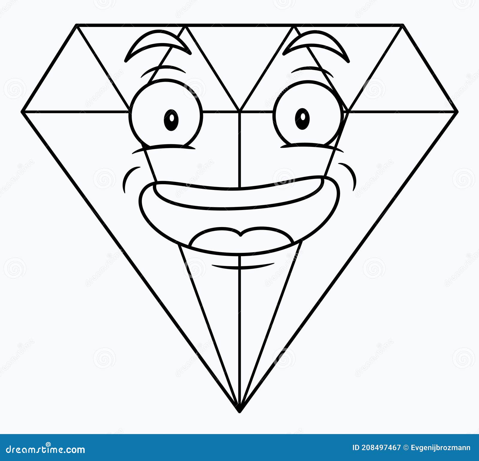 Diamond Character with Happy Smiling Face. Cute Cartoon Illustration of ...