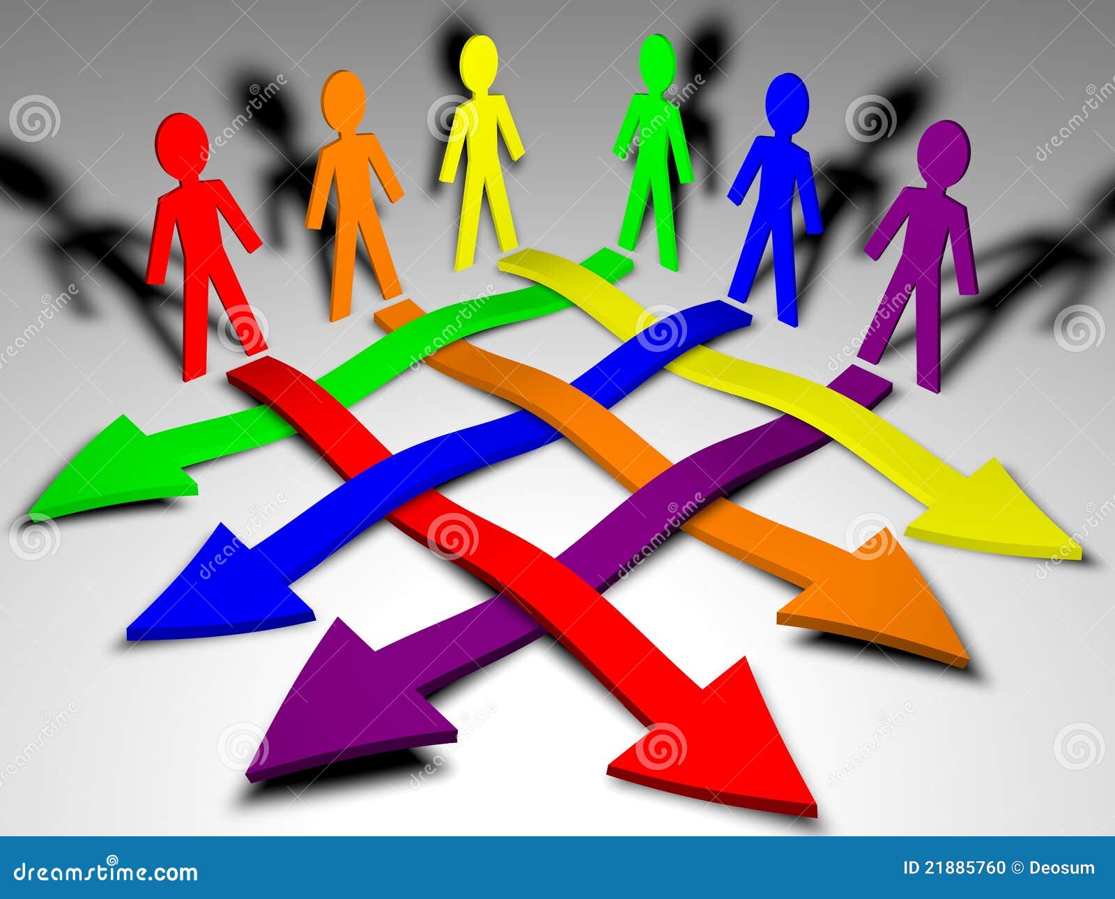 Characters and Arrows - Business Team, Teamwork Stock Illustration ...