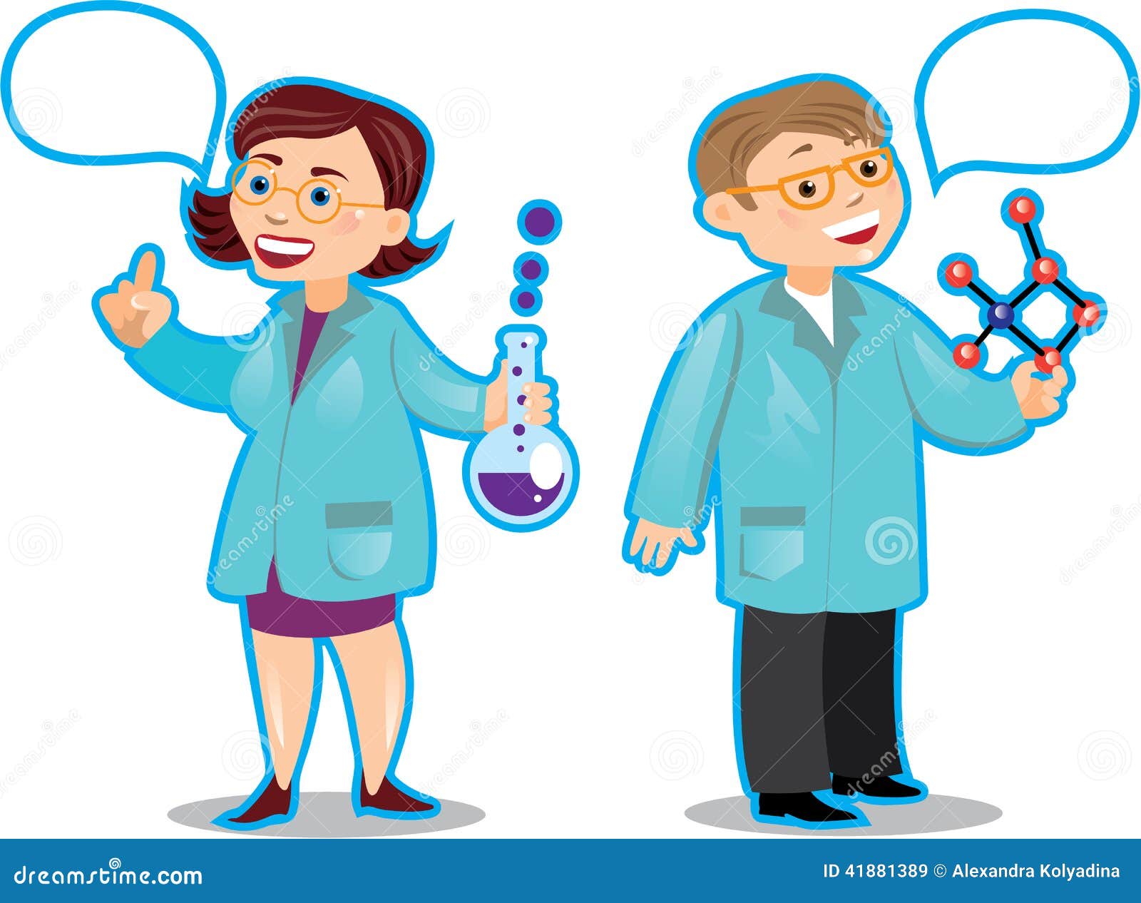 Characters Chemists Man And Woman Cartoon Vector | CartoonDealer.com ...
