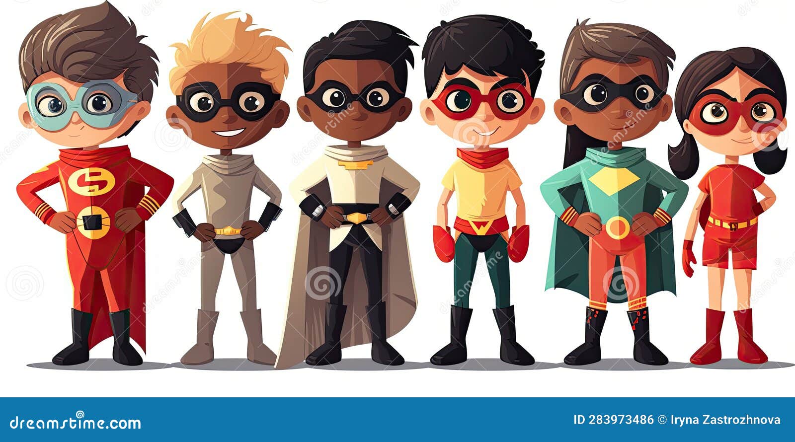 Characters of Children of Different Races on a White Background ...