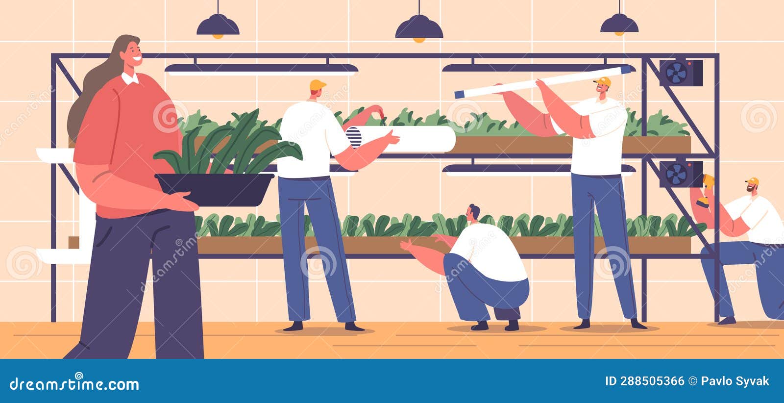 Characters Construct Racks for Growing Microgreens, Collaborating To ...