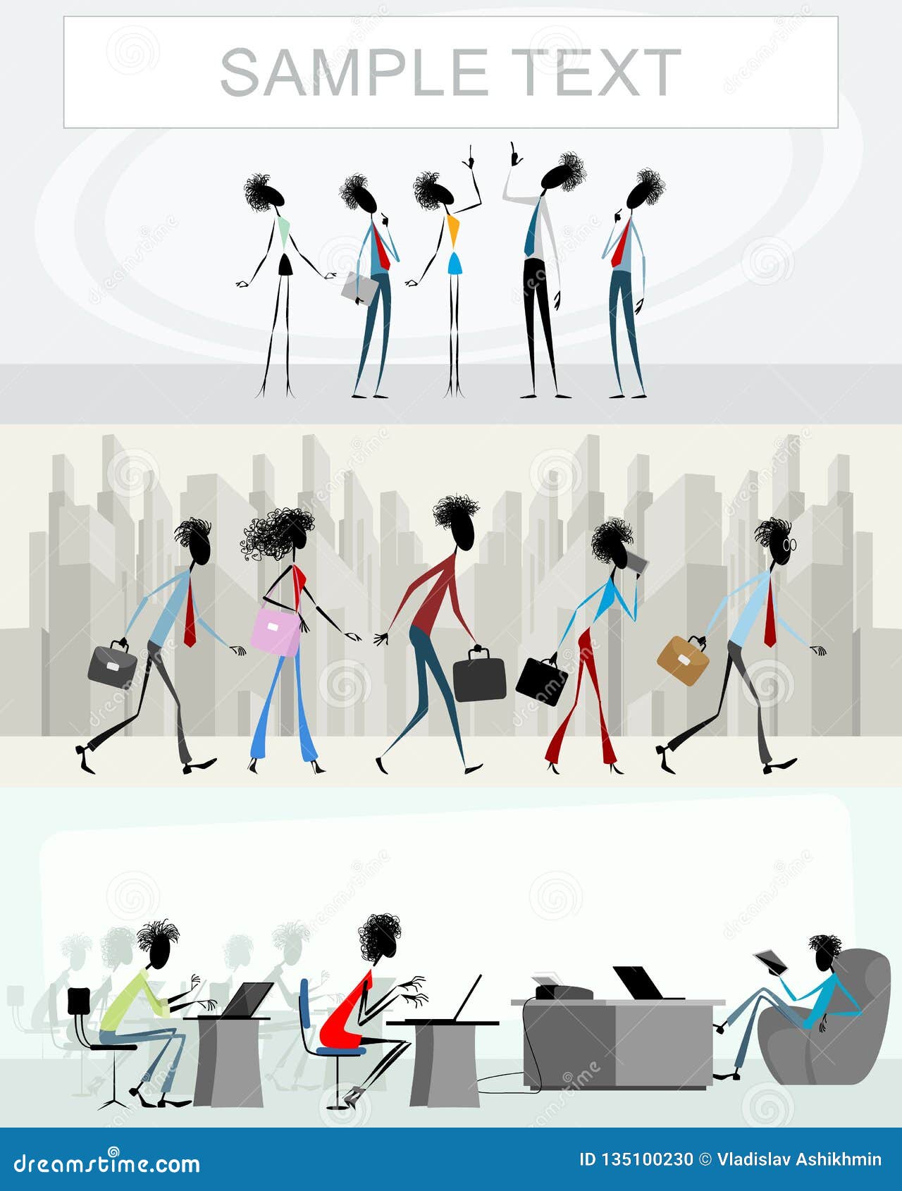 Characters in Different Situations Stock Vector - Illustration of scene ...
