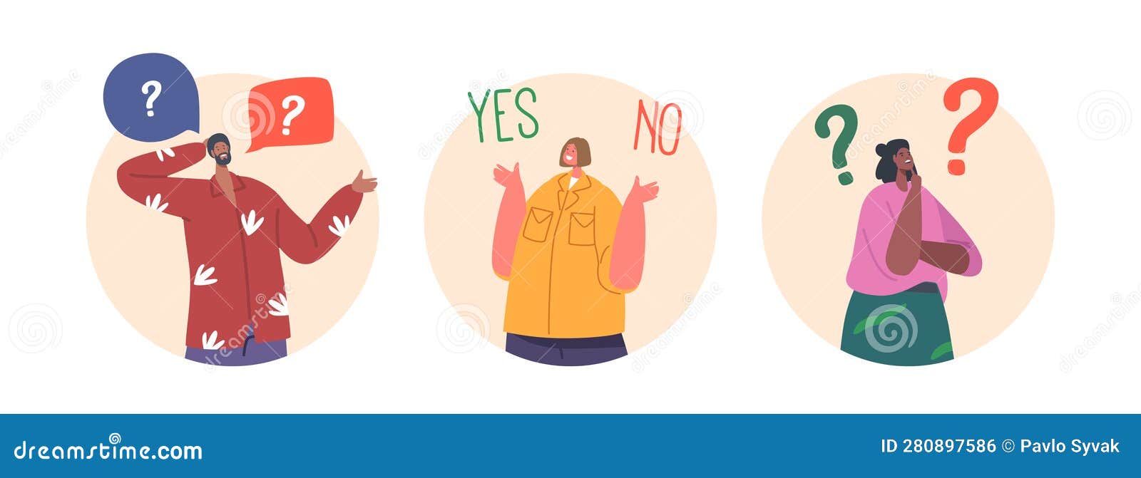 Characters Faced with the Decision of Choosing between Yes or No ...