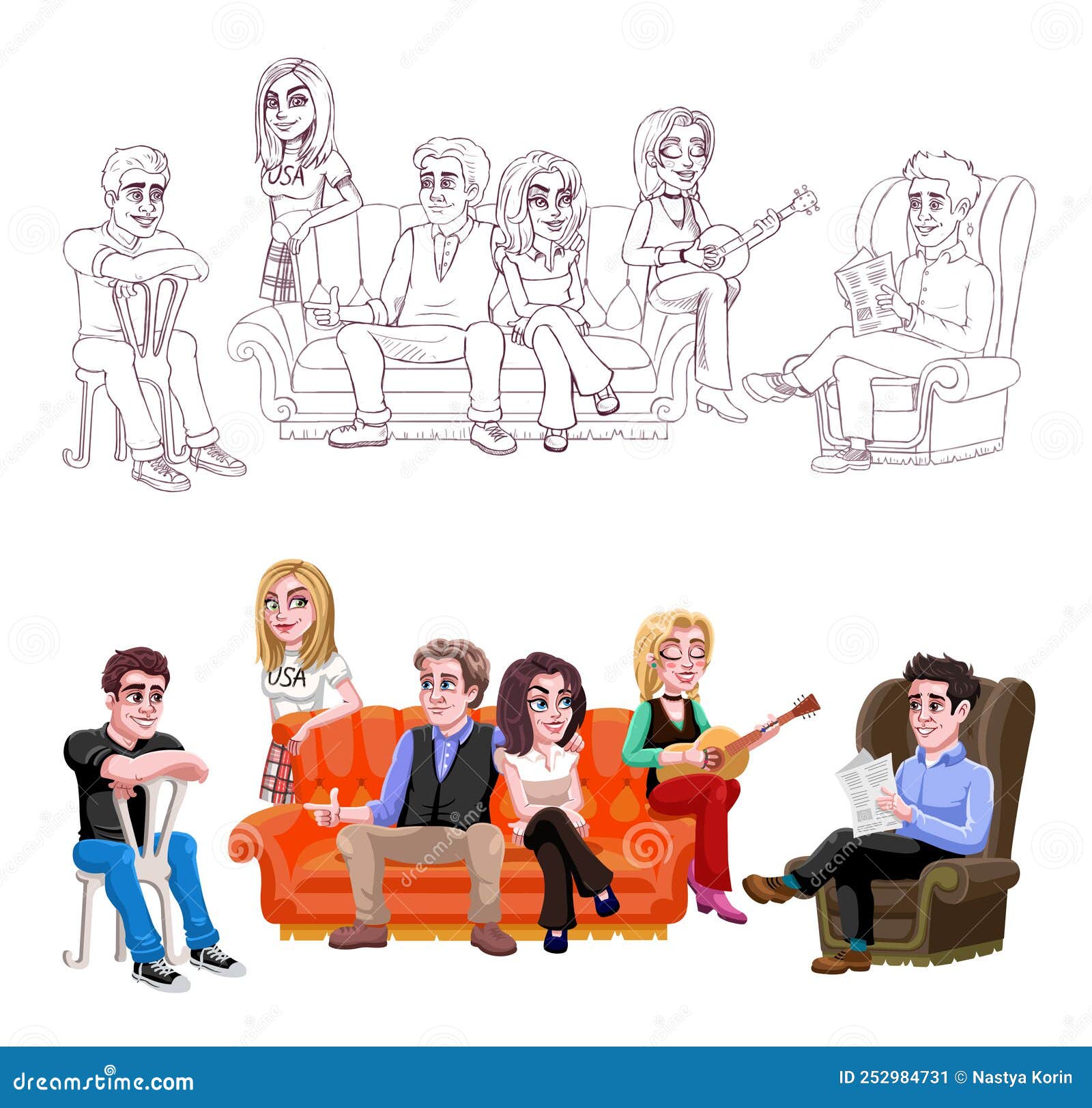 Characters of Friends from the Popular Series Friends. Stock ...