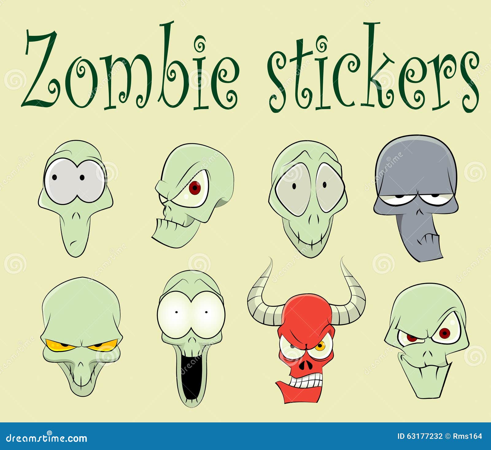 Characters of Funny Zombies Illustration Stock Vector - Illustration of ...