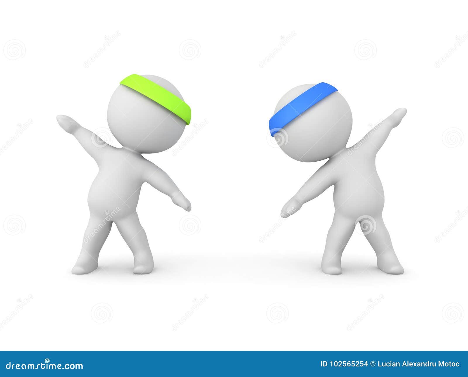 Characters Mirroring Each Other and Exercising Stock Illustration ...