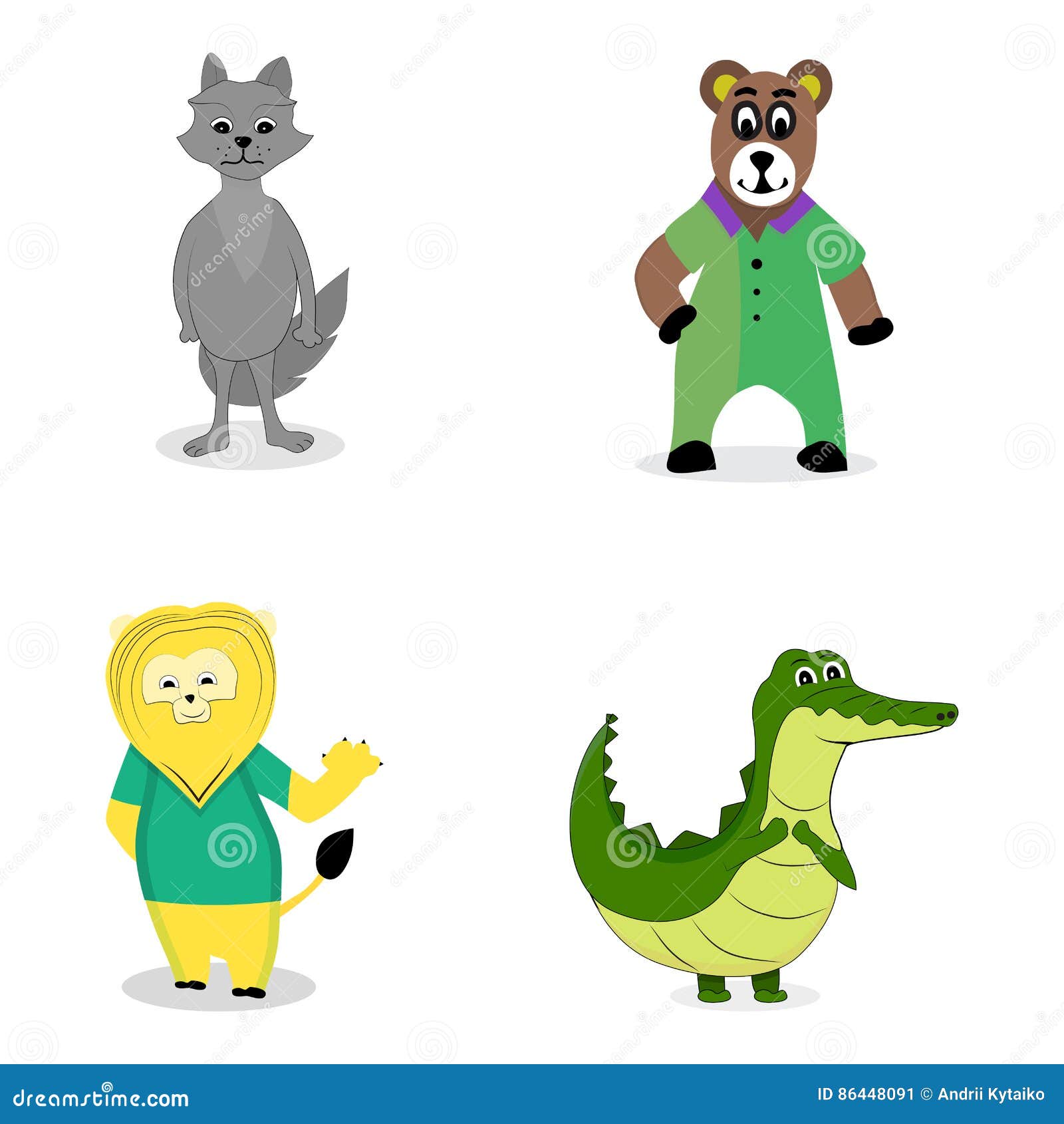 Characters Predatory Animals Stock Vector - Illustration of character ...
