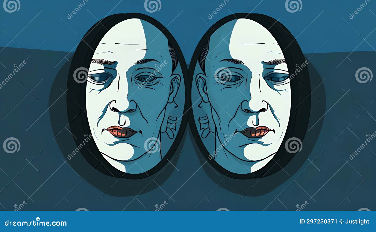 A Characters Reflection in a Mirror Shows a Stock Video - Video of ...