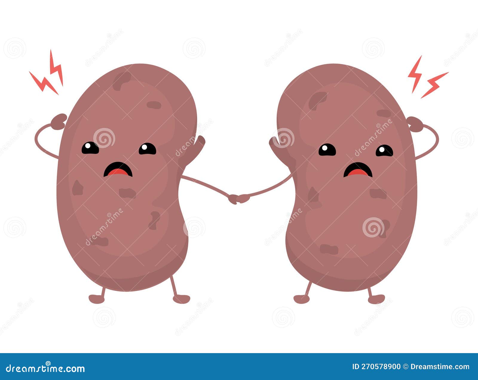 Happy Kidneys Holding Hands Vector Cartoon Characters | CartoonDealer ...