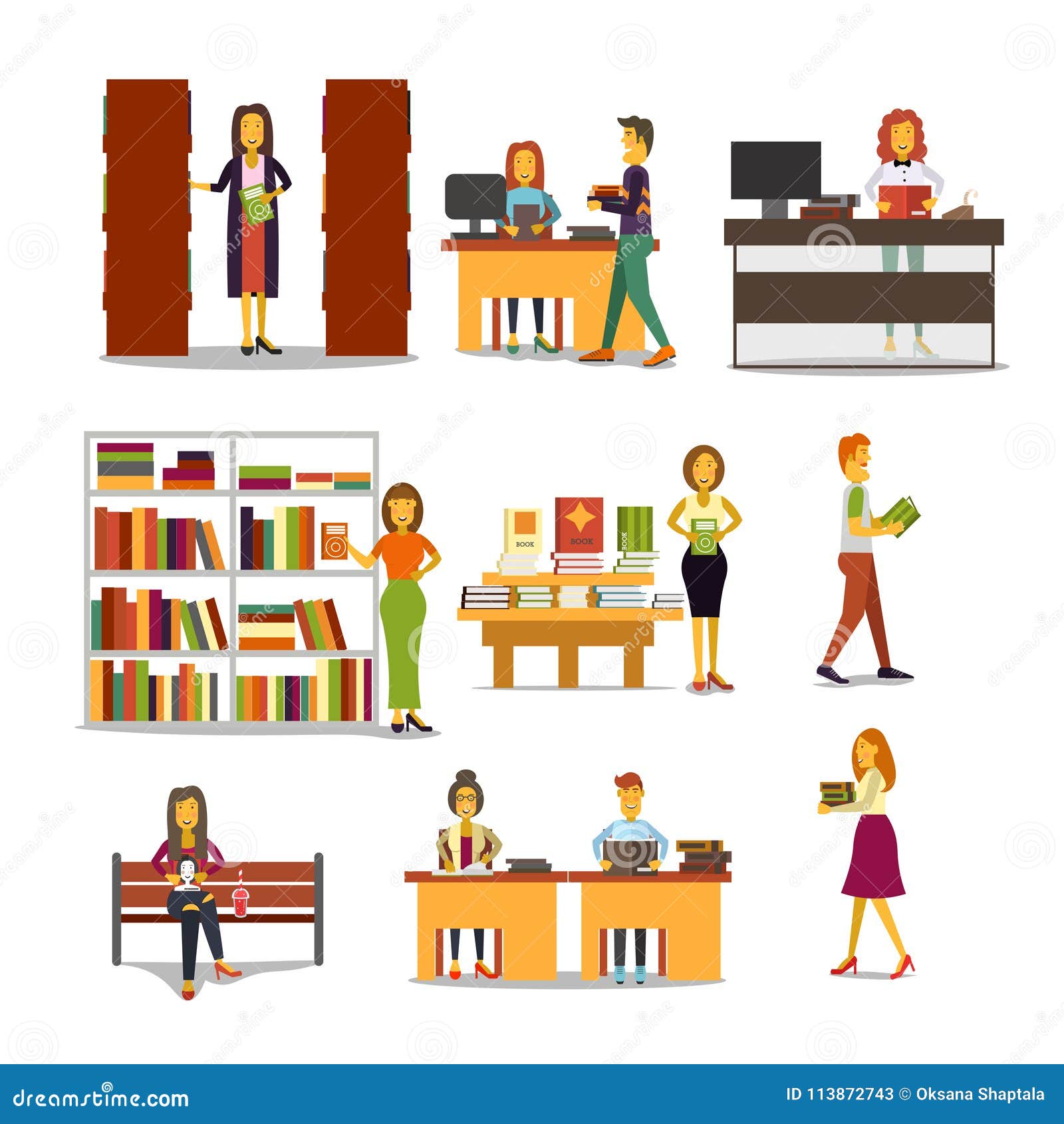 Characters in the School. Vector Illustration Stock Illustration ...