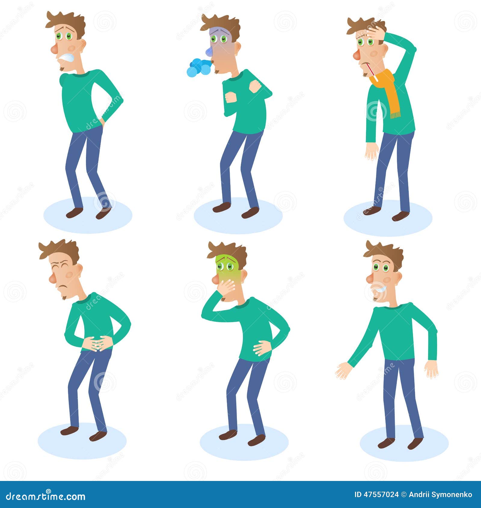 Characters set sick stock vector. Illustration of cold - 47557024