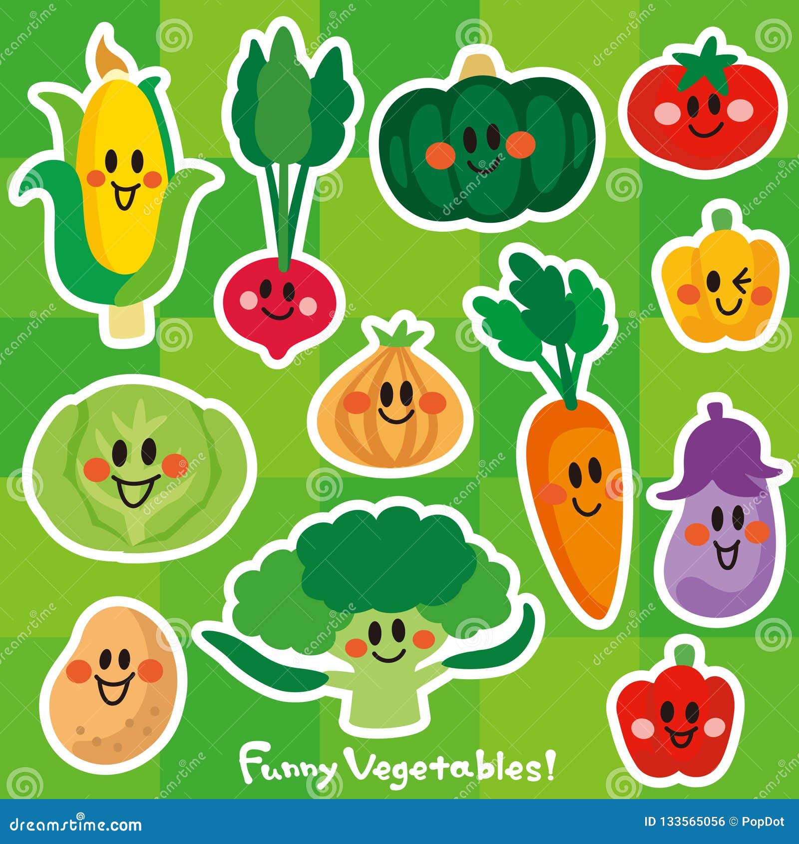 Characters of Smiling Cute Vegetables Stock Vector - Illustration of ...
