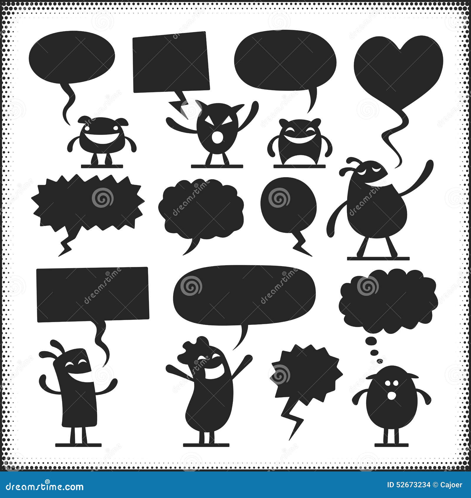 Characters with Speech Bubbles Stock Vector - Illustration of trendy ...