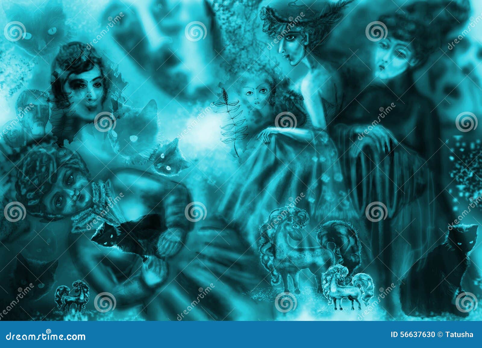 Characters in a Terrible, Awful Dream. Stock Photo - Image of party ...