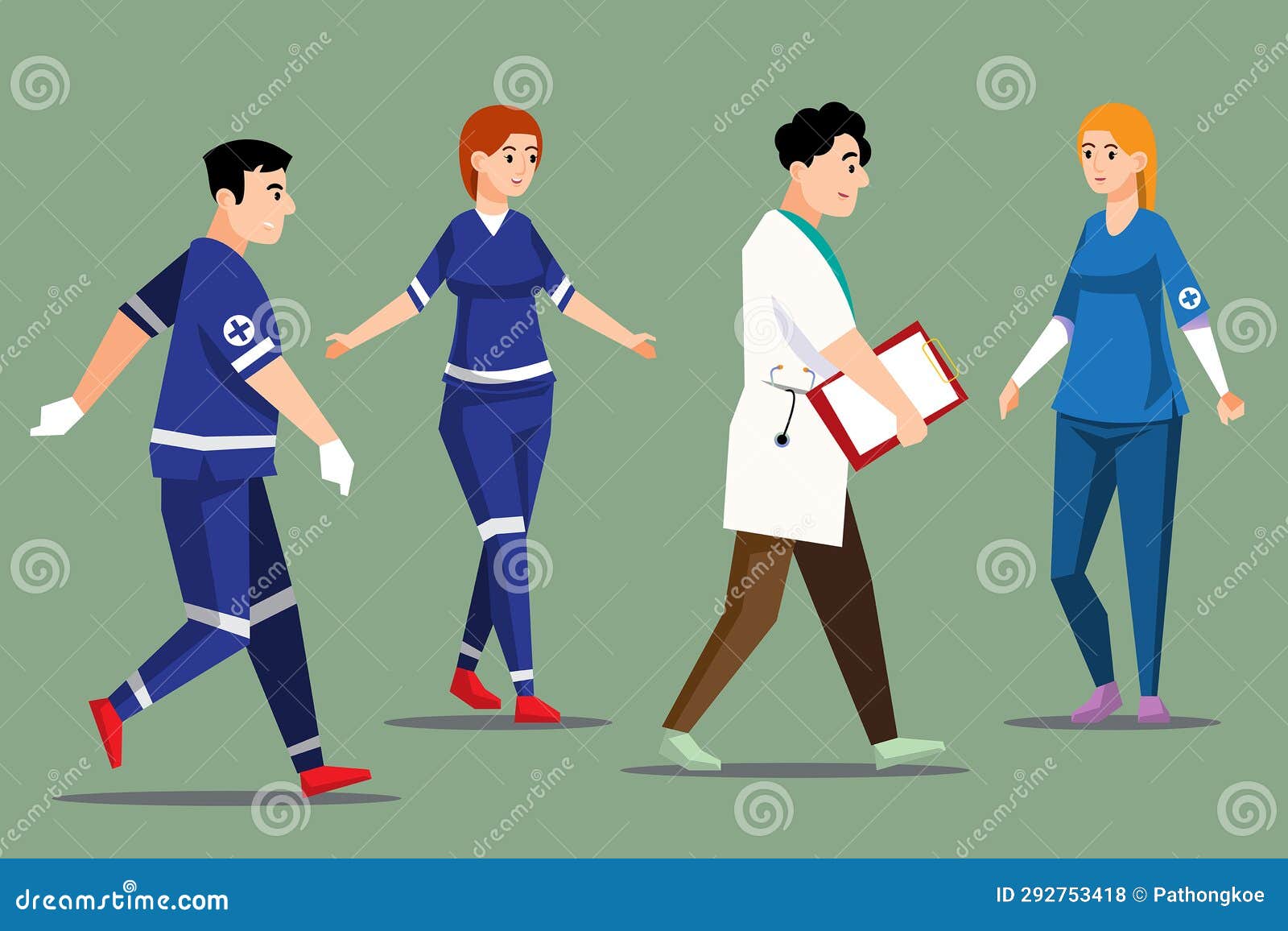 Two Doctors With Hero Cape Behind Hospital Medical Employee Fight ...