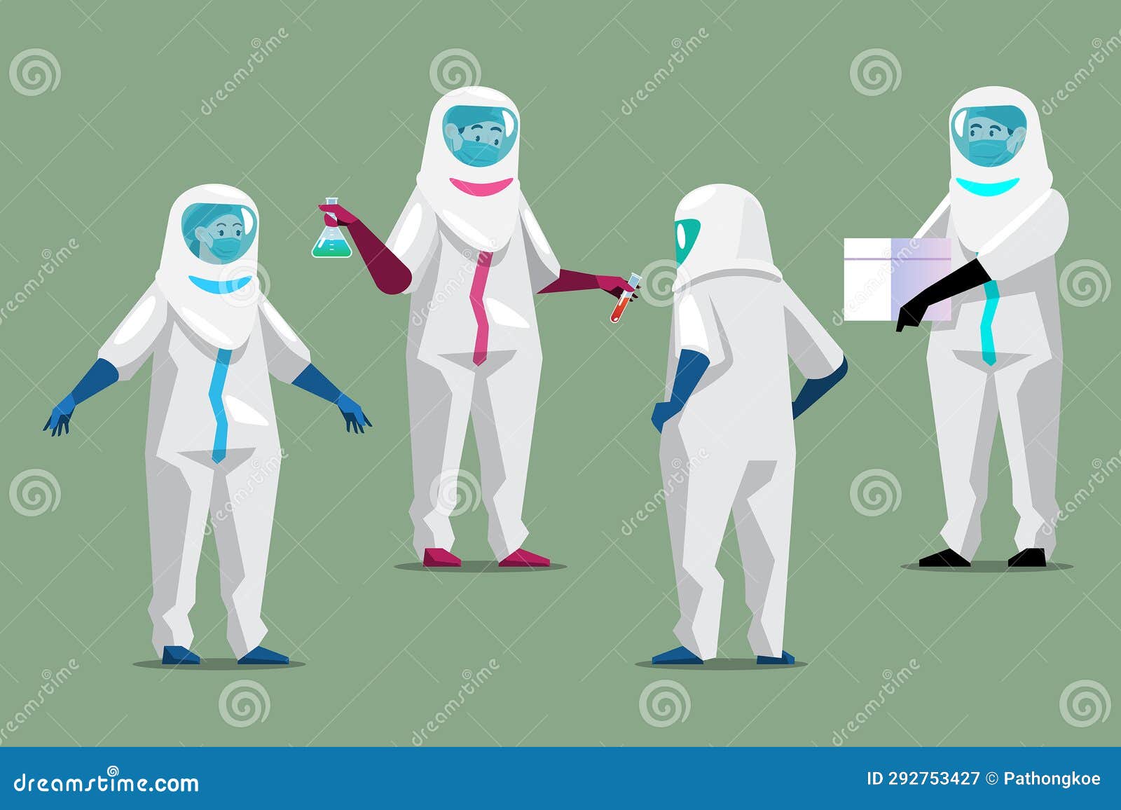Set of Characters in the Form of Doctors in Protective Clothing during ...
