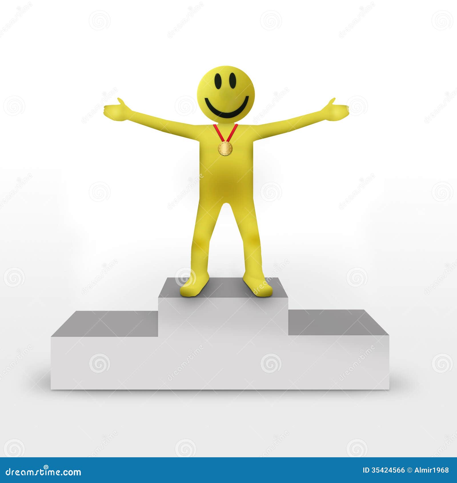 Charakter Des Smiley 3d, Sieger Stock Abbildung - Illustration von ...