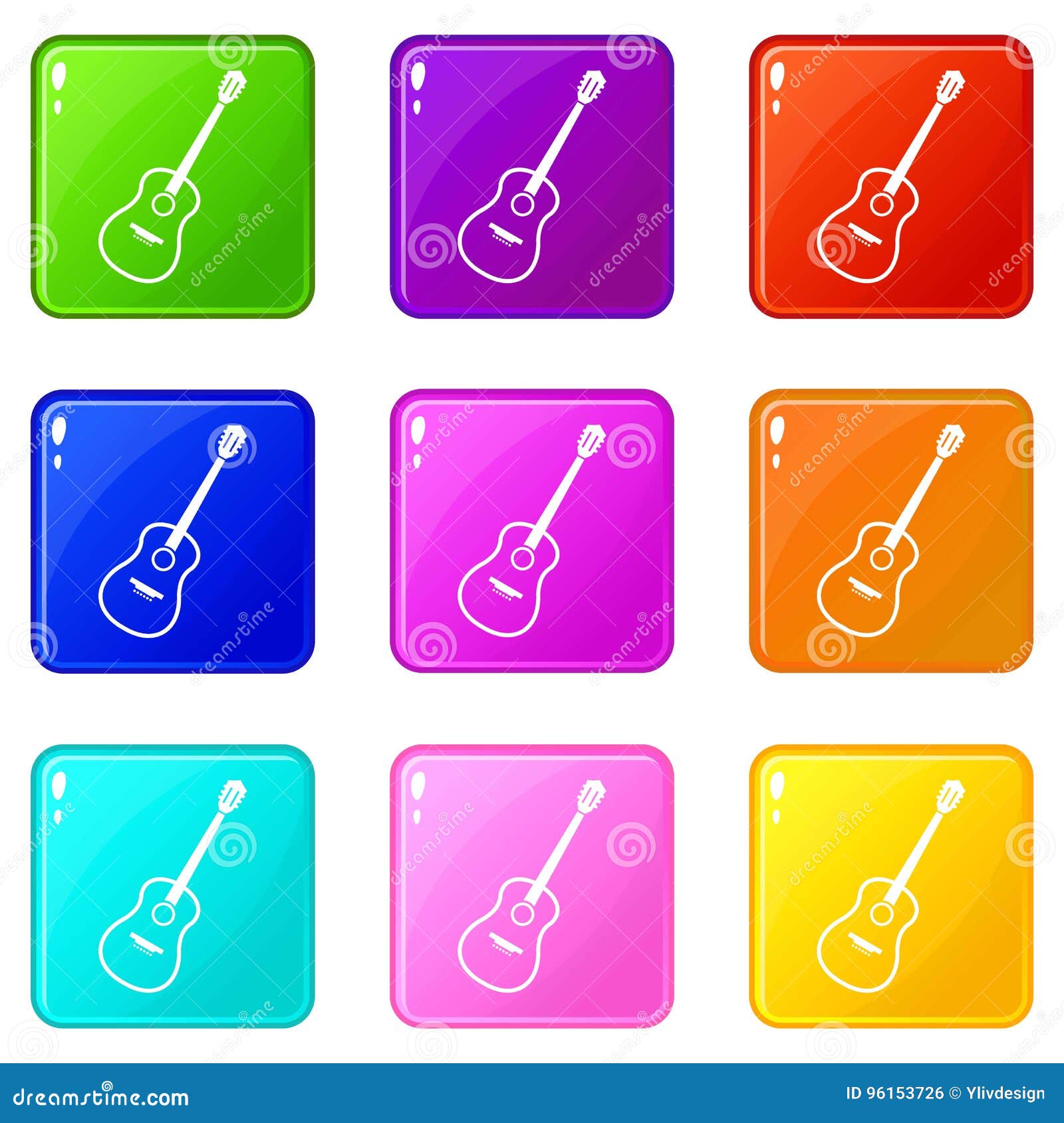 Charango icons 9 set stock vector. Illustration of leisure - 96153726