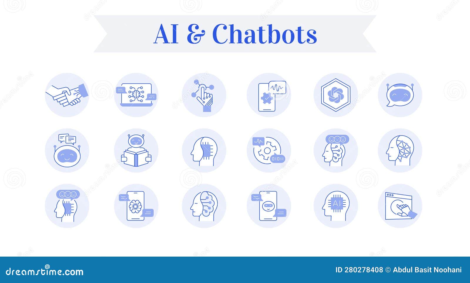 AI and Chatbot Icon Set for Digital Transformation. AI and Chatbot ...