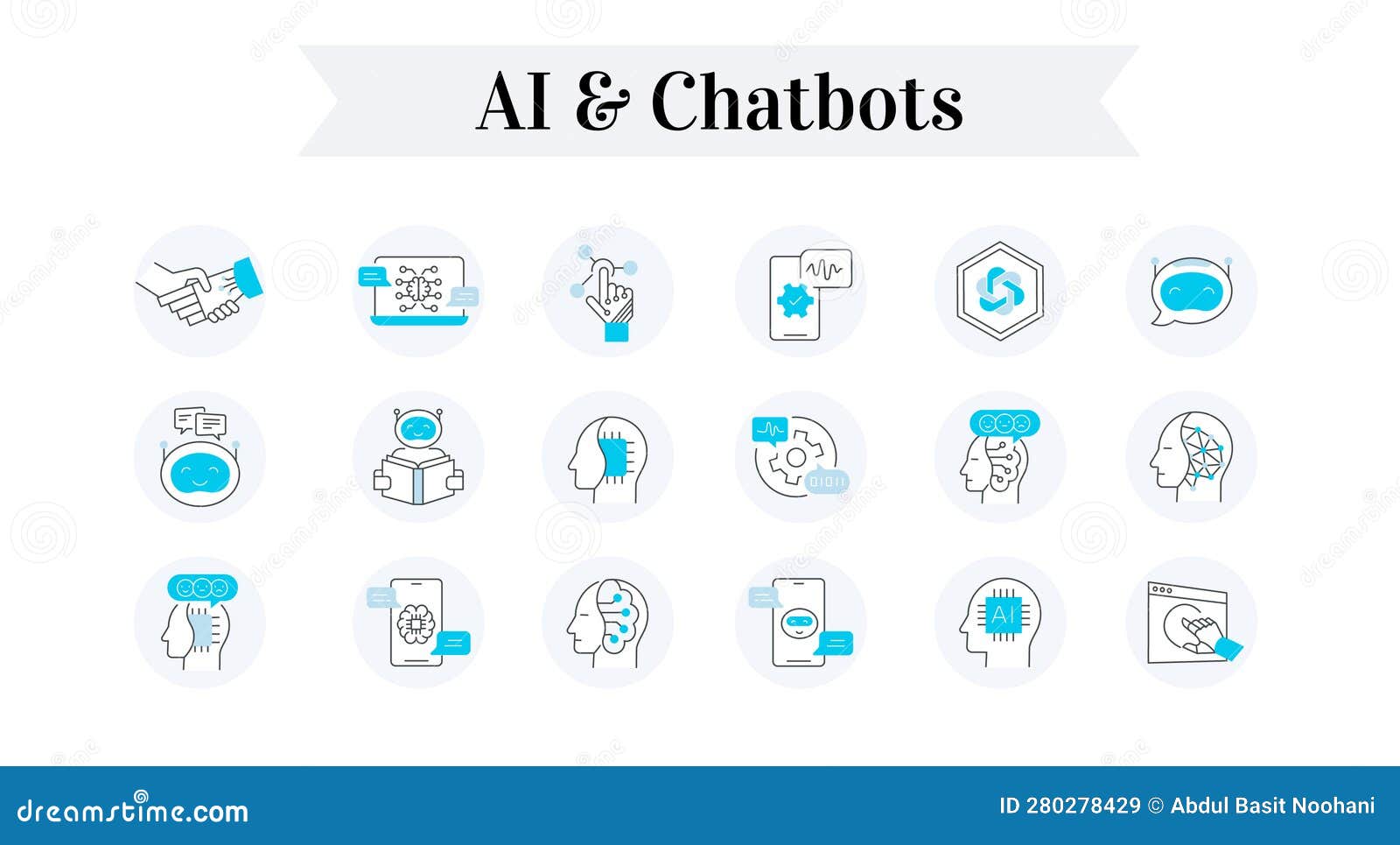 AI and Chatbot Icon Set for Digital Transformation. AI and Chatbot ...