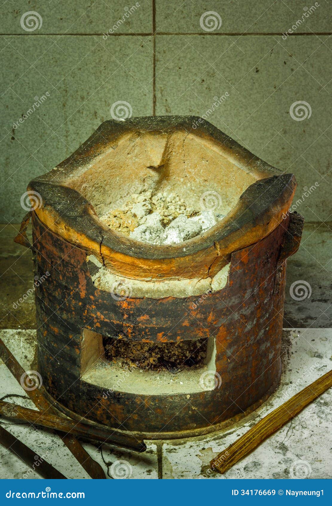 Charcoal Brazier of Thai Style. Stock Image - Image of fire, flame ...